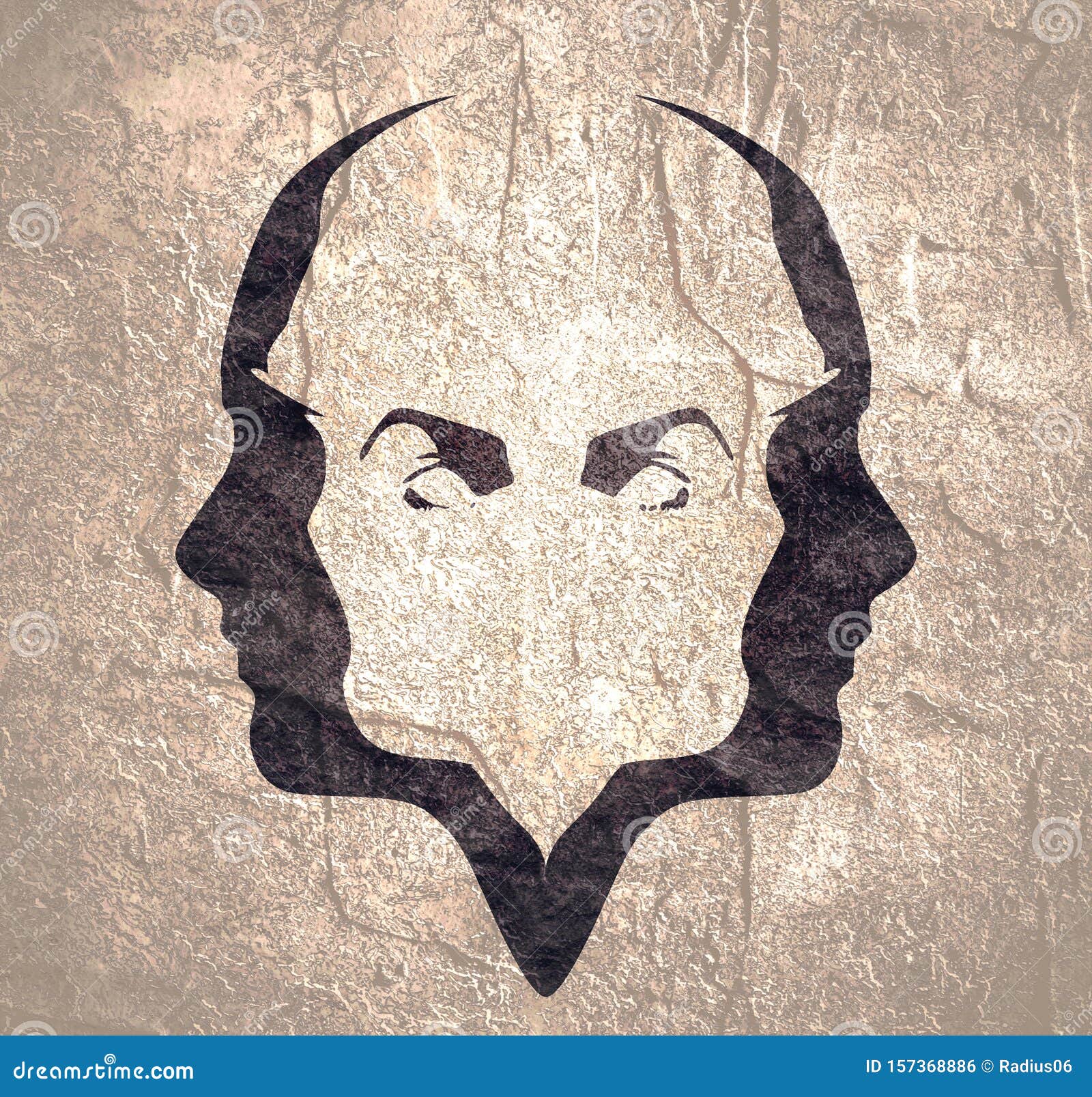 Dual face portrait. stock photo. Image of fashion, lover - 157368886