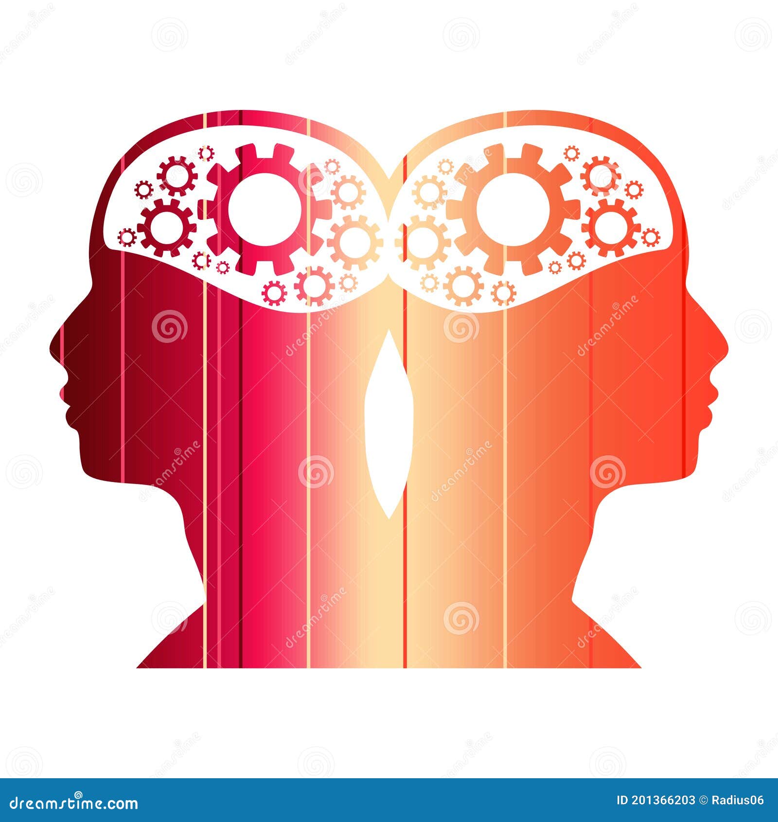 Dual face portrait. stock vector. Illustration of abstract - 201366203
