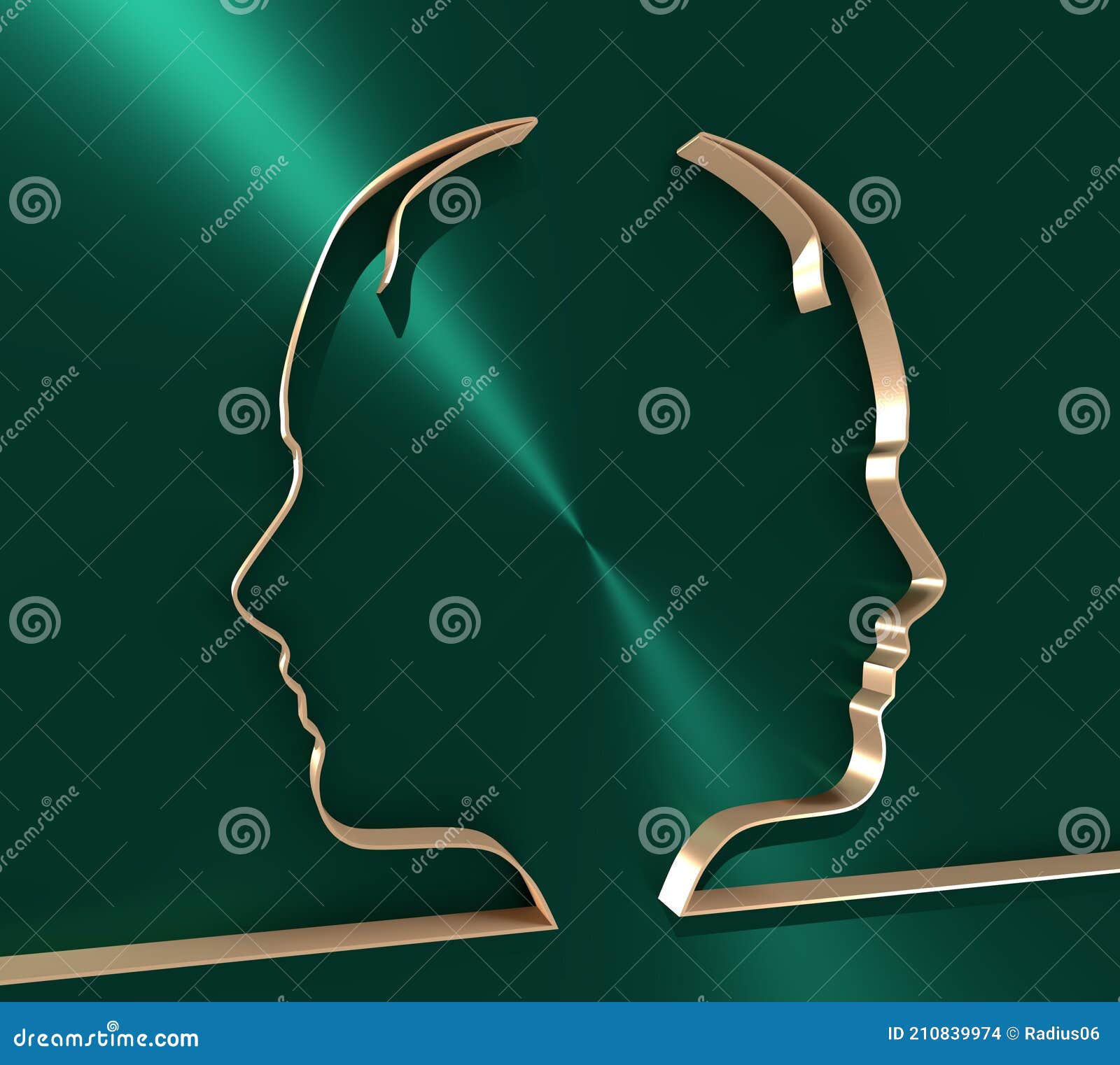 Dual face portrait. stock illustration. Illustration of beauty - 210839974