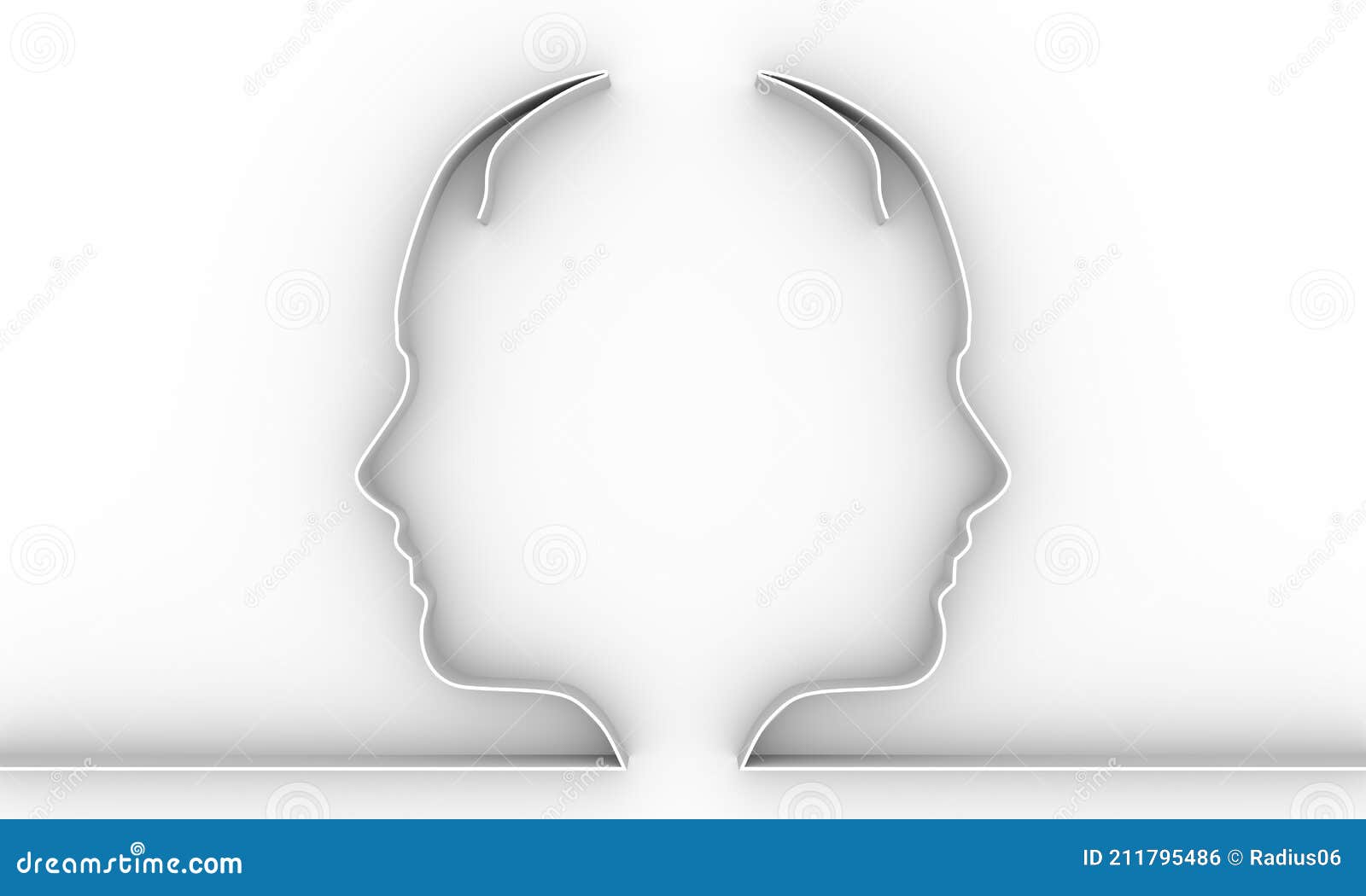 Dual face portrait. stock illustration. Illustration of icon - 211795486
