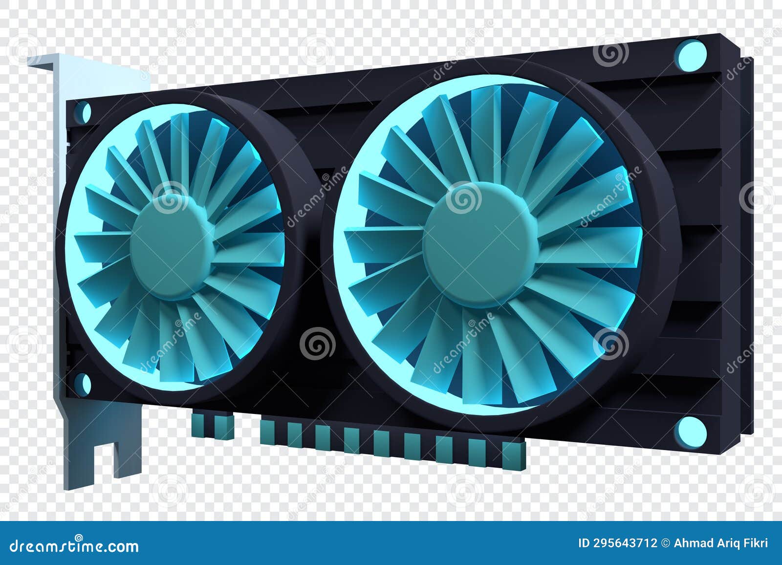 Dual Fan Graphics Card. Computer Component Icon. 3D Render Video Card ...