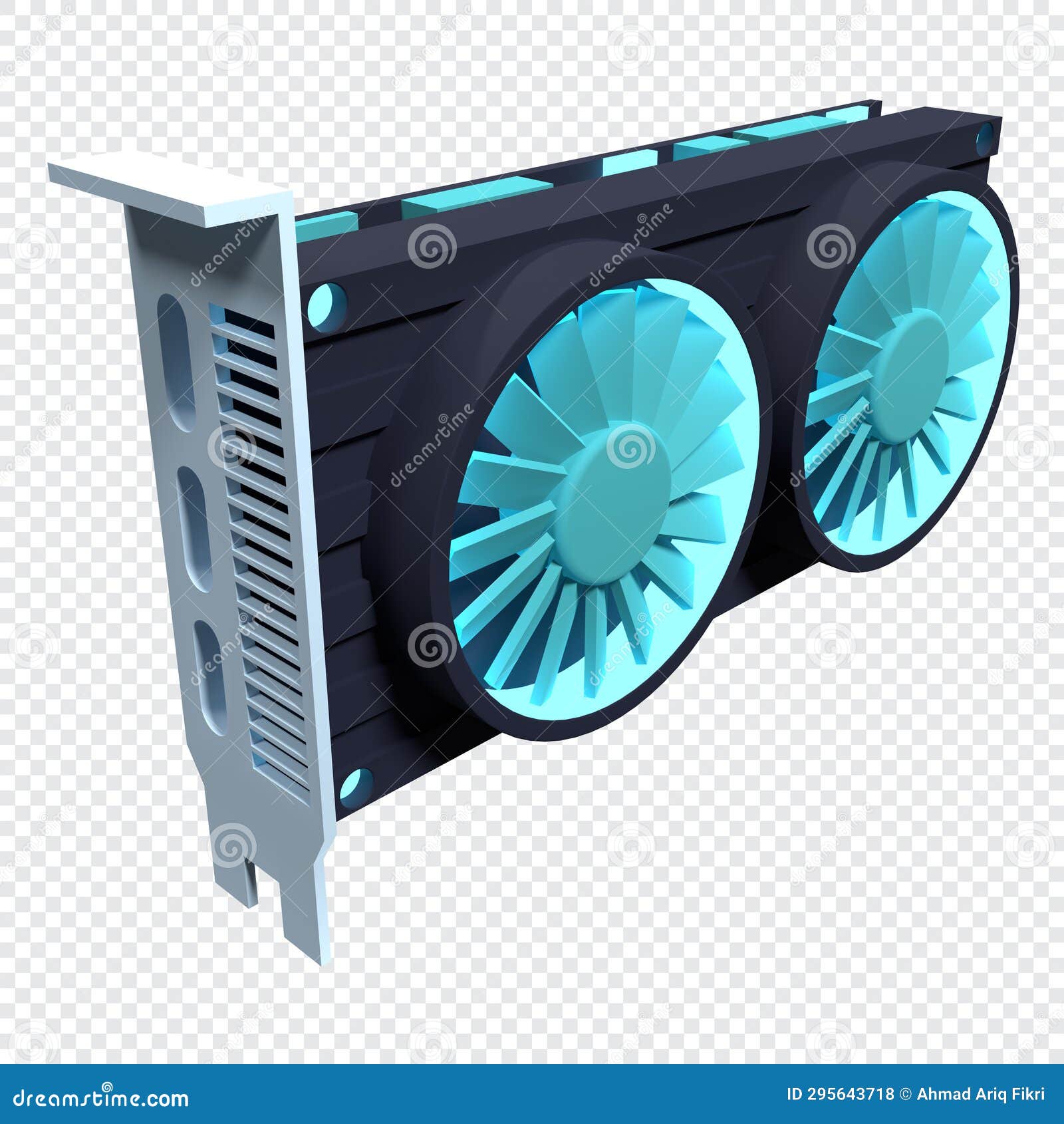 Dual Fan Graphics Card. Computer Component Icon. 3D Render Video Card ...
