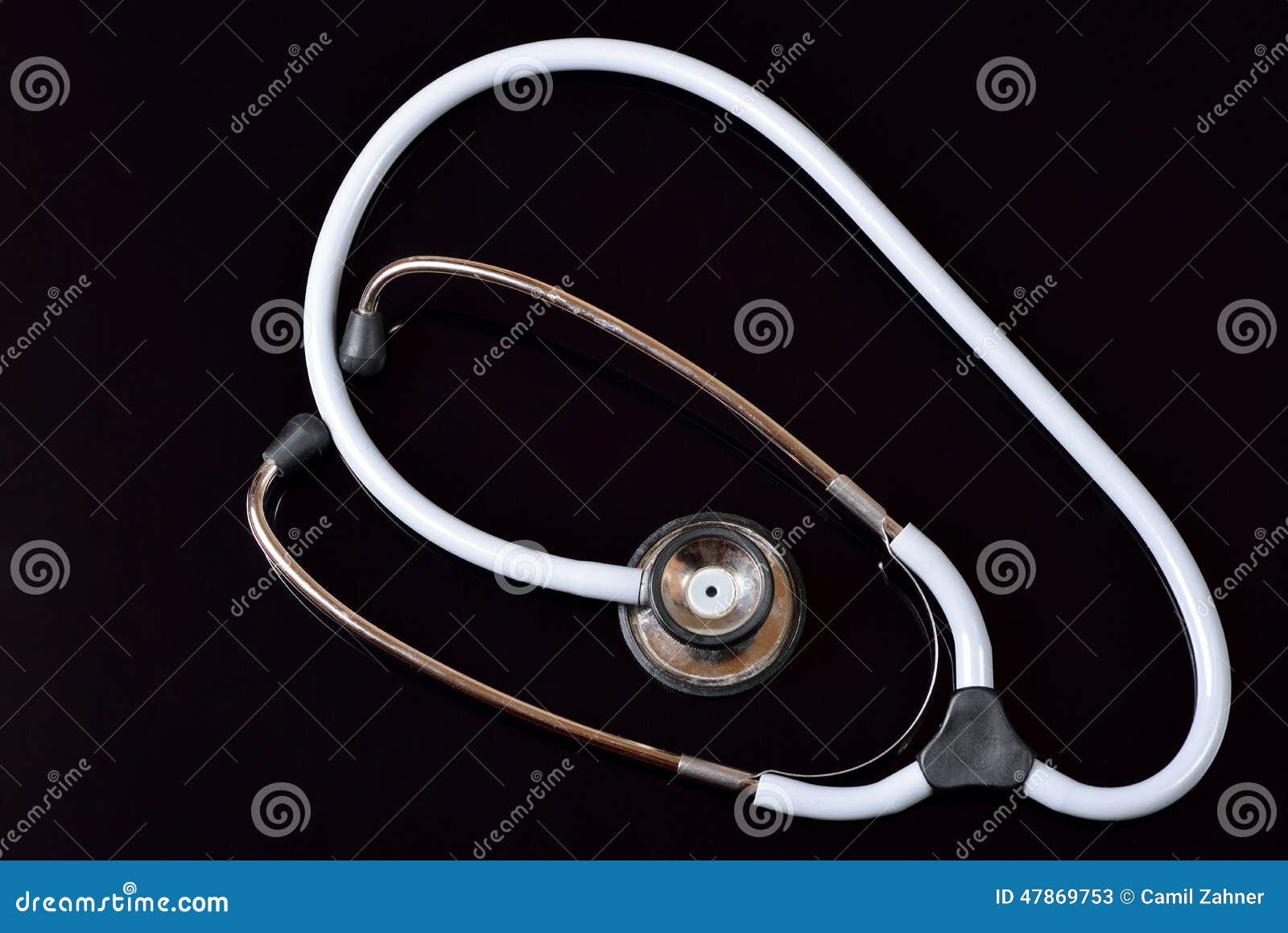 Dual Head Stethoscope Isolated on Black Stock Image - Image of ...