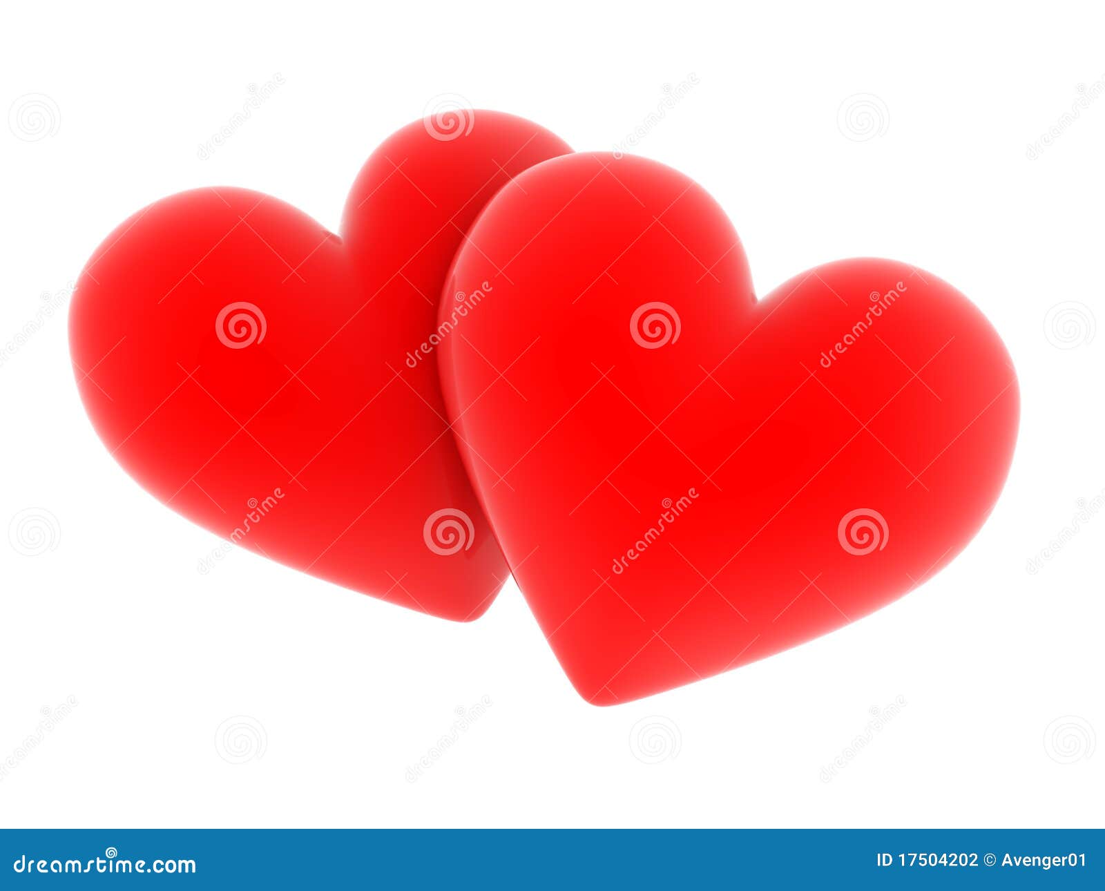 Dual Hearts stock photo. Image of object, render, heart - 17504202