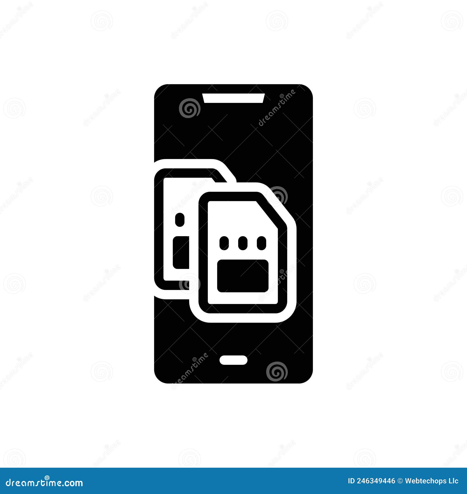 Black Solid Icon for Dual, Duple and Card Stock Vector - Illustration ...