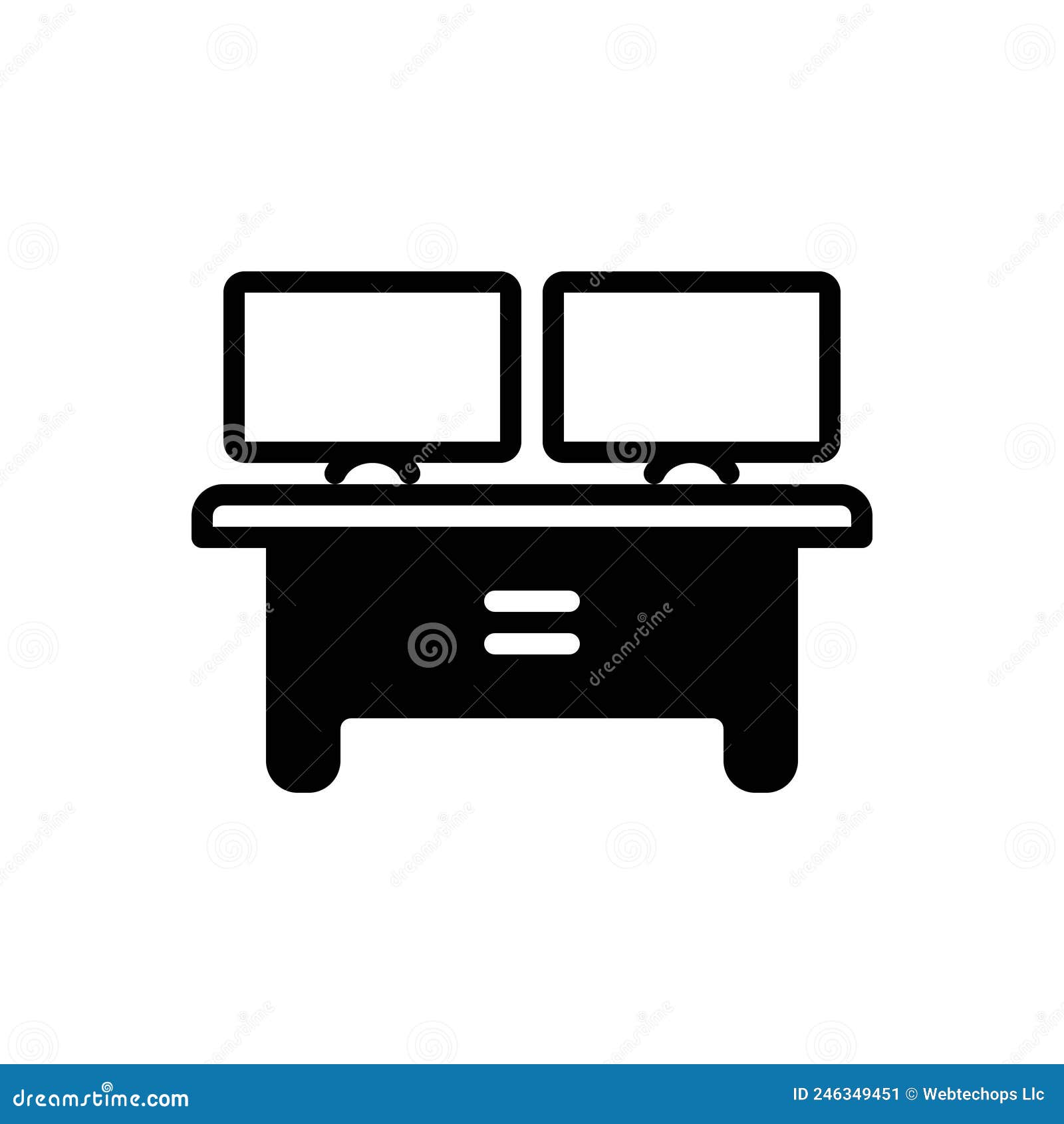Black Solid Icon for Dual, Technology and Display Stock Vector ...
