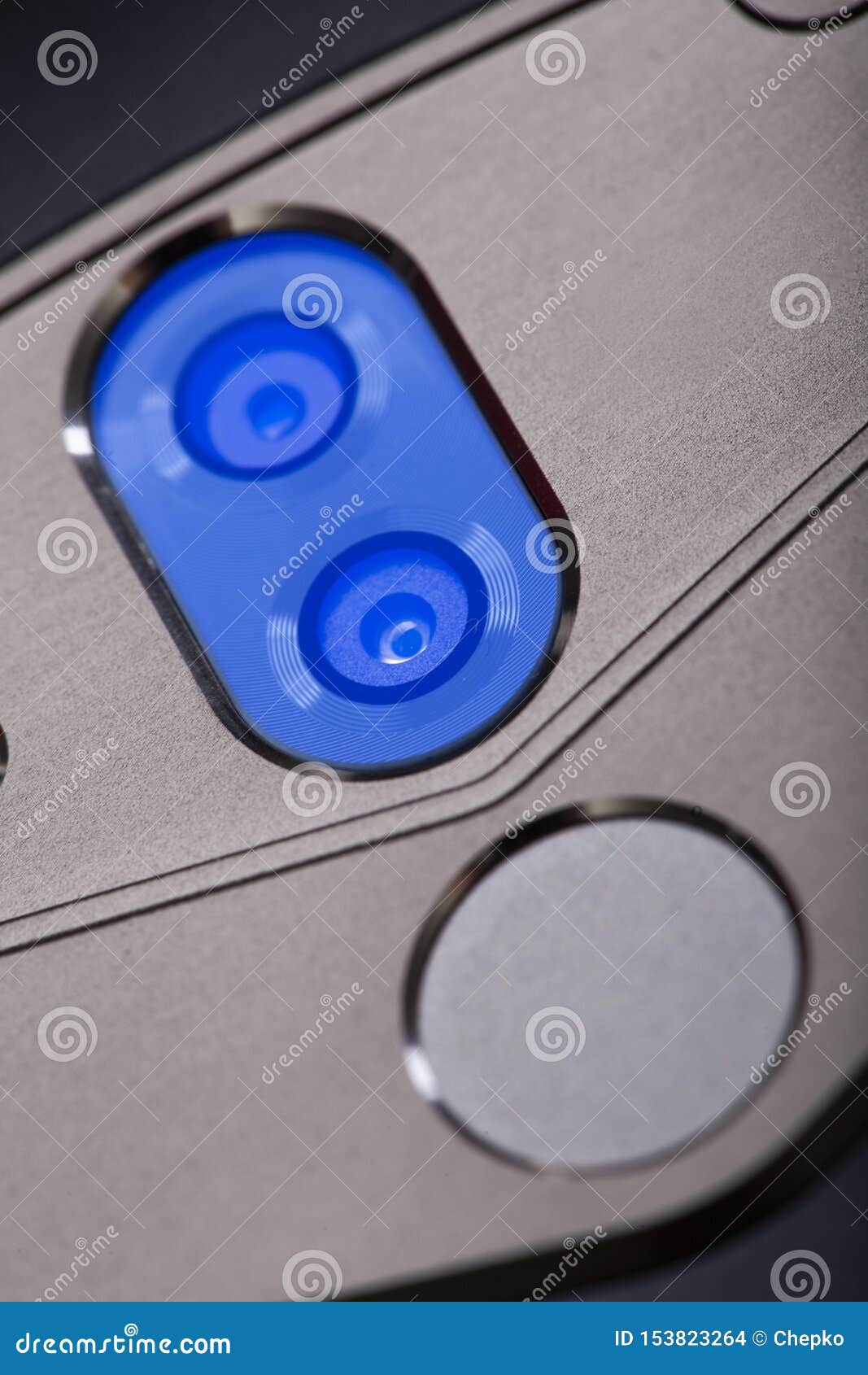 Dual Lens Digital Camera on Smartphone Cellphone. Closeup Stock Photo ...