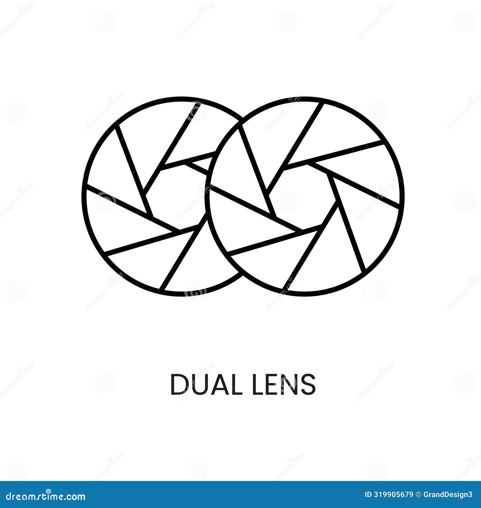 Dual Lens Line Vector for Packaging on CCTV Camera with Editable Stroke ...