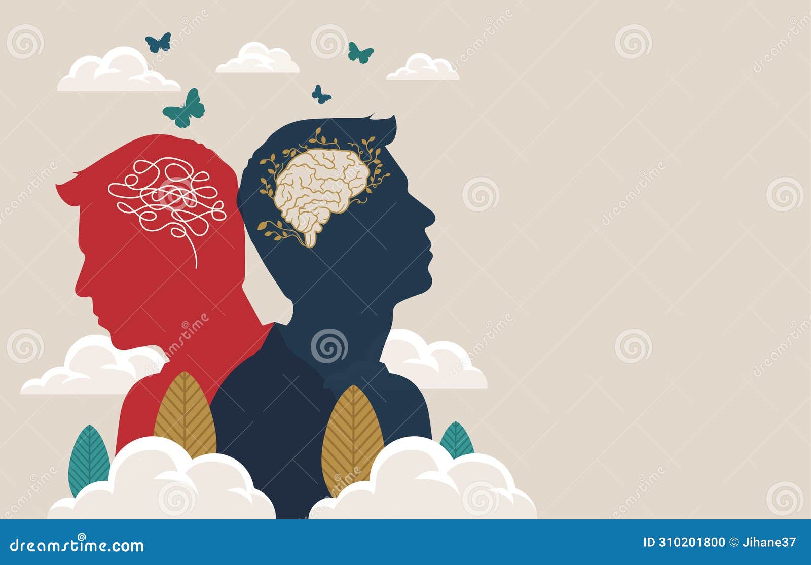 Metaphor Bipolar Disorder Mind Mental. Double Face. Split Personality ...