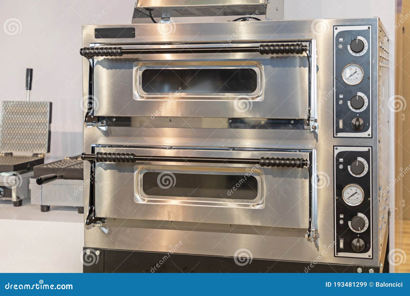 Dual Pizza Oven stock image. Image of stainless, professional - 193481299