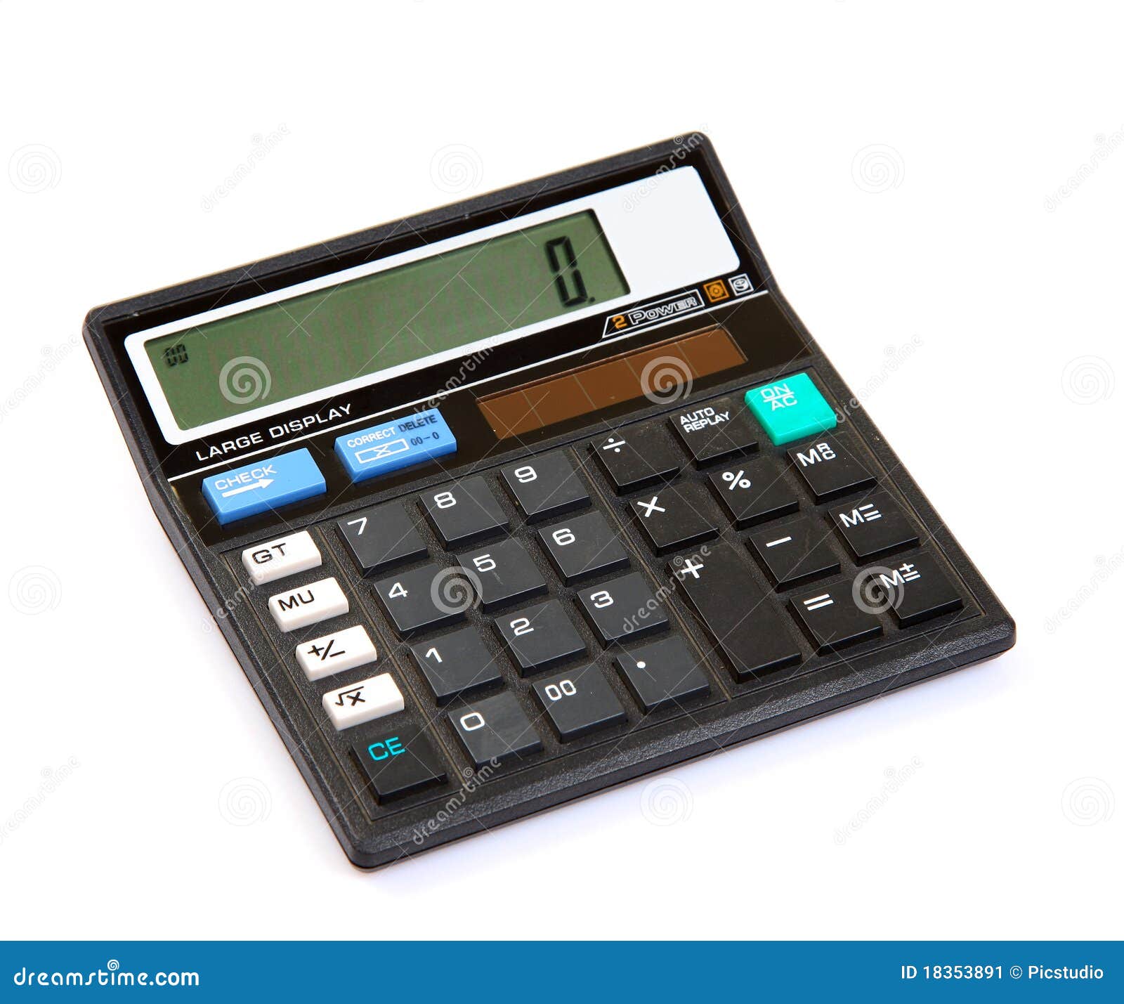 Dual Power Digital Calculator Stock Image - Image of math, isolated ...