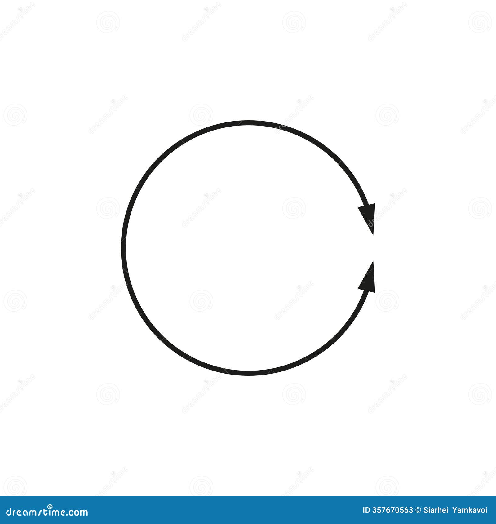 Dual Round Arrow in Circle Shape. Circular Curved Thin Long Double ...