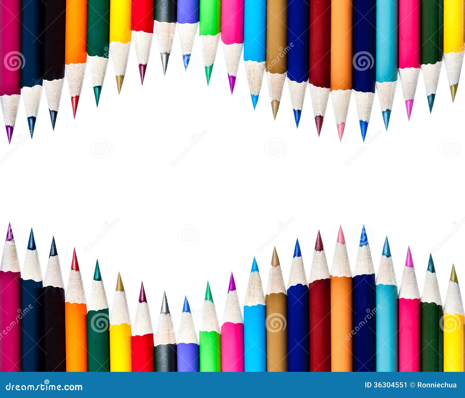 Dual Rows of Color Pencils Background Stock Image - Image of ...
