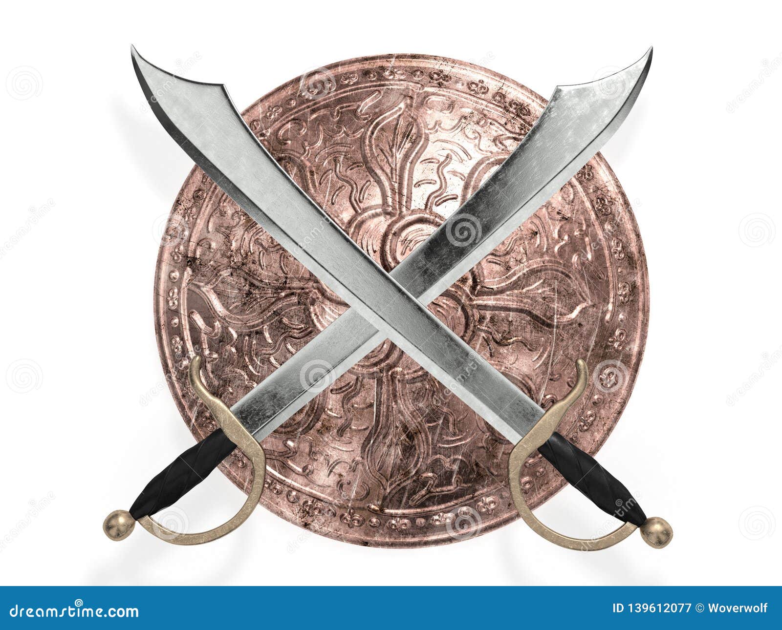 Dual Sabers With Scorpion Tail Like Handles 3d Rendering Stock ...