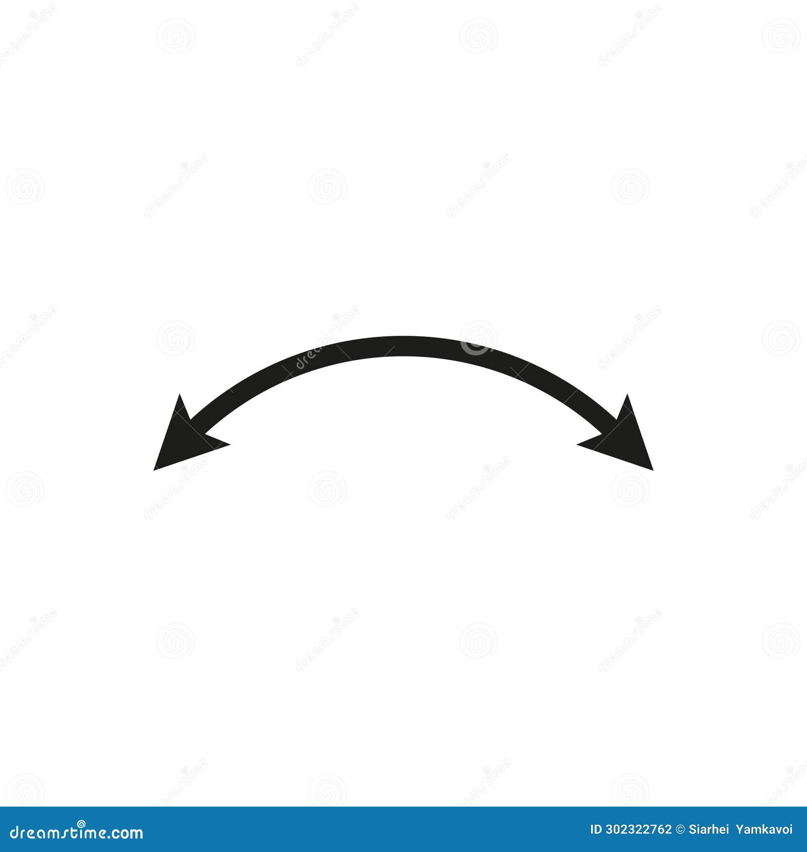 Dual Semi Circle Arrow. Vector Illustration. Semicircular Curved Thin ...