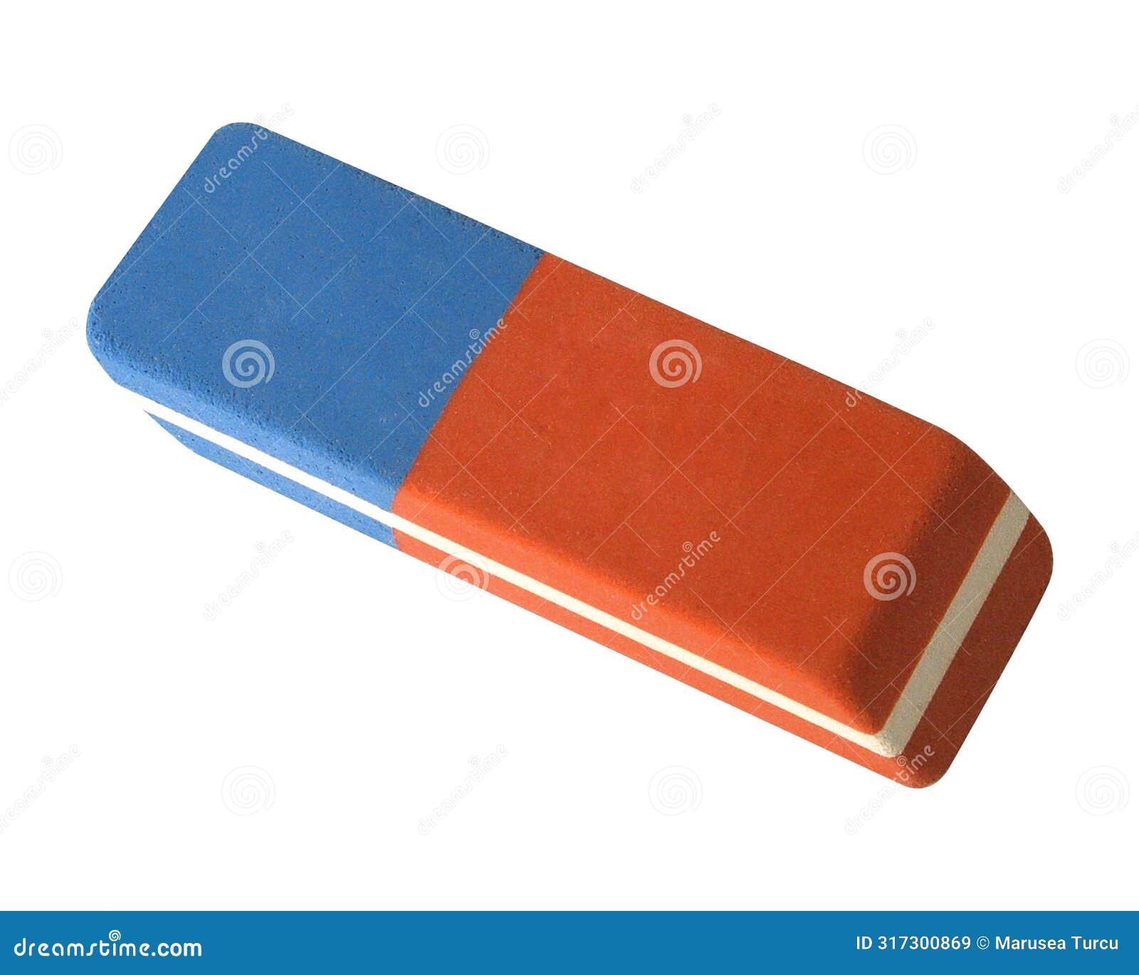 Dual-sided Blue and Red Eraser Isolated on White Stock Image - Image of ...