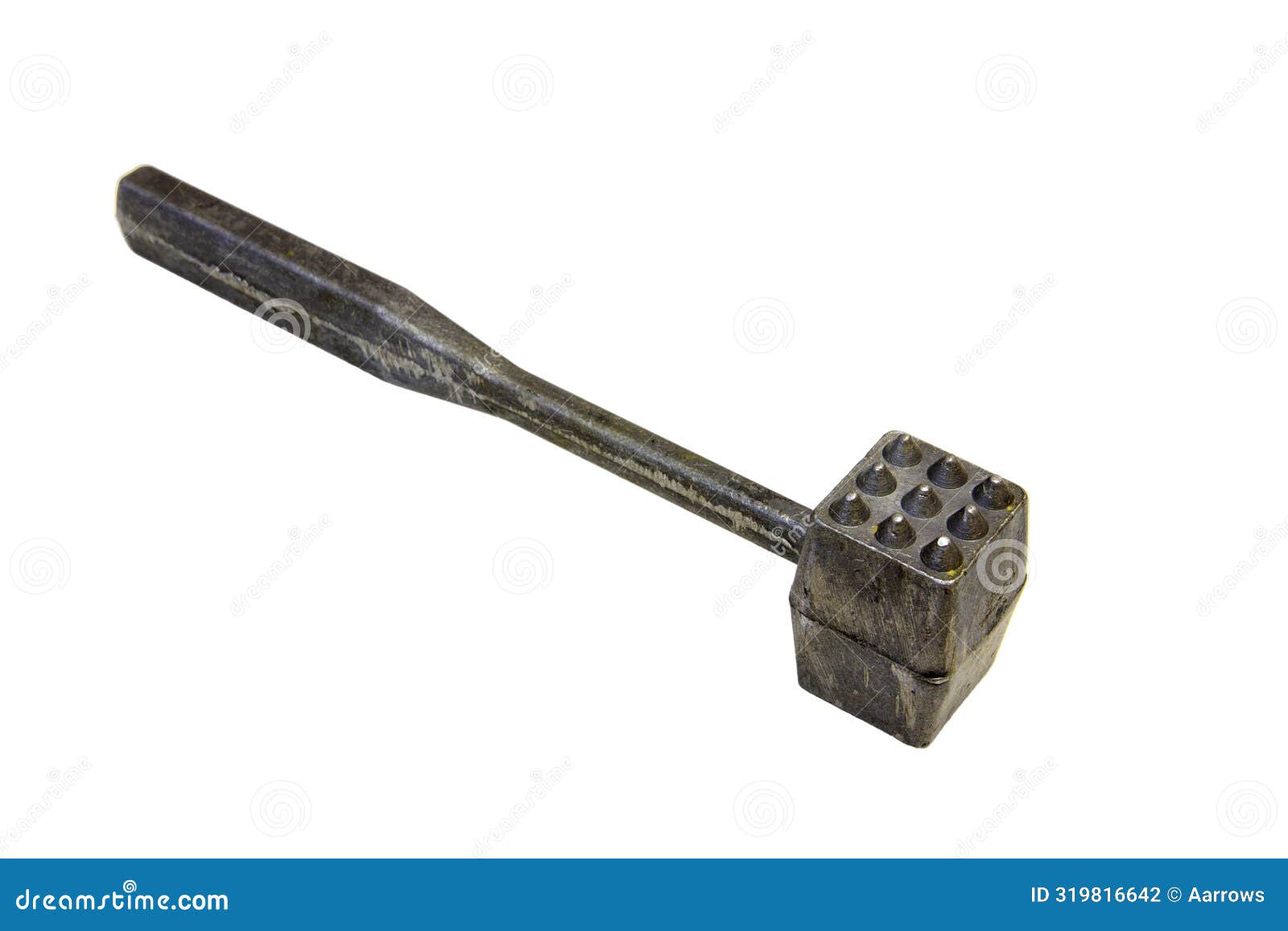 Dual Sided Metal Meat Mallet Isolated on White Stock Photo - Image of ...
