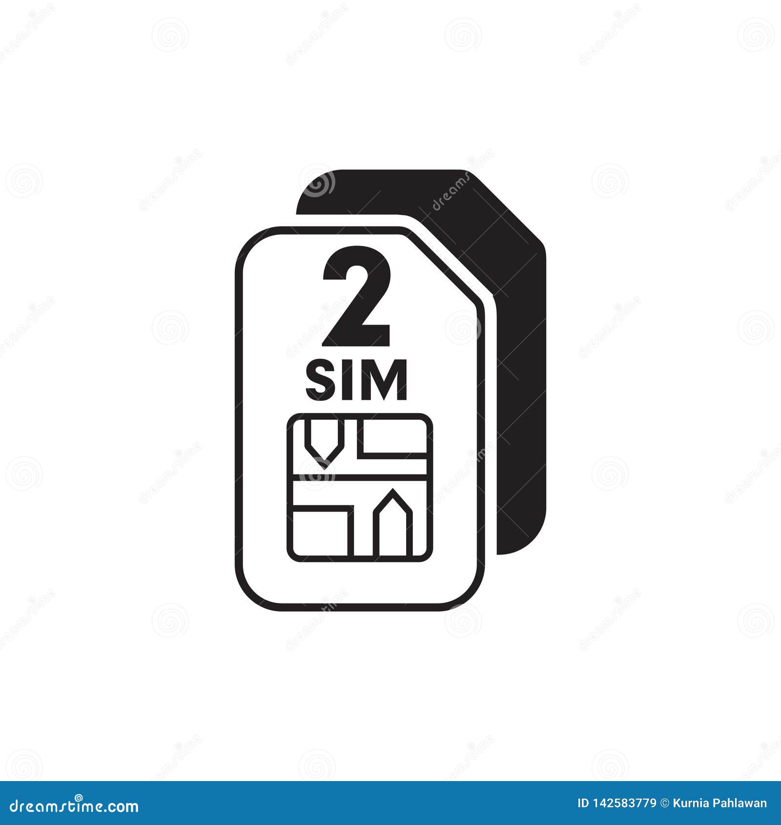 Dual Sim Card icon stock vector. Illustration of network - 142583779