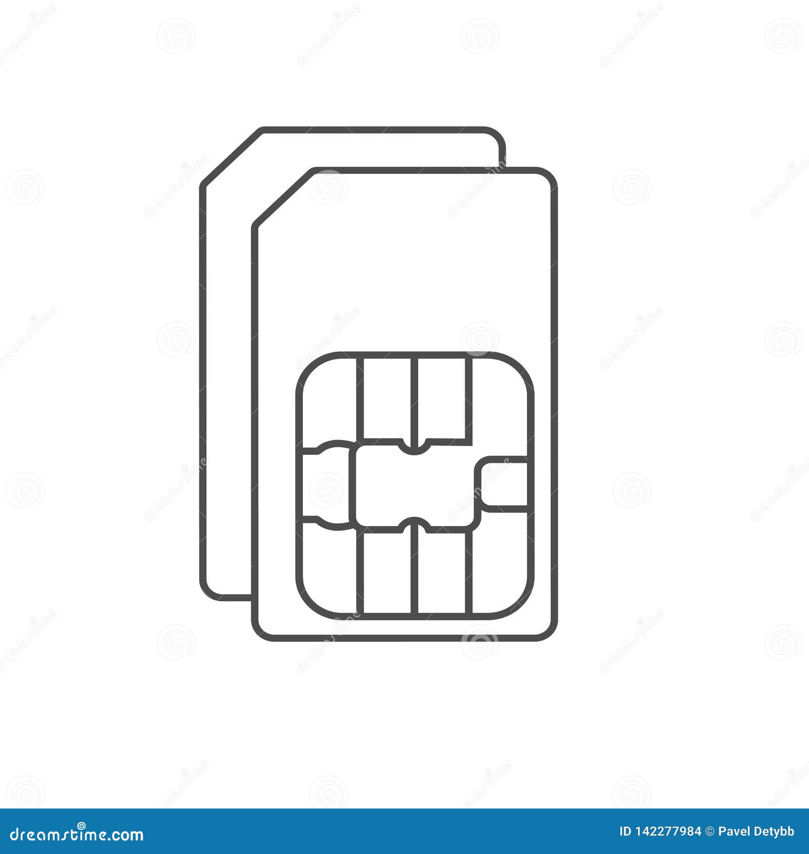 Dual SIM Card Icon. Vector Illustration, Flat Design Stock Illustration ...