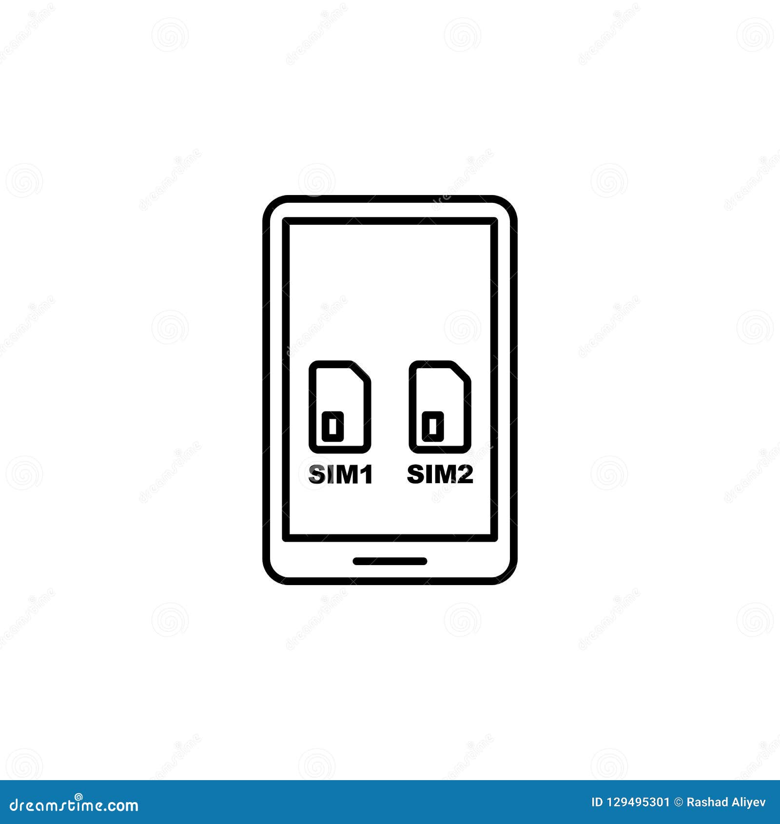 Dual Sim Card Phone Icon. Element of Telecommunication Icon for Mobile ...