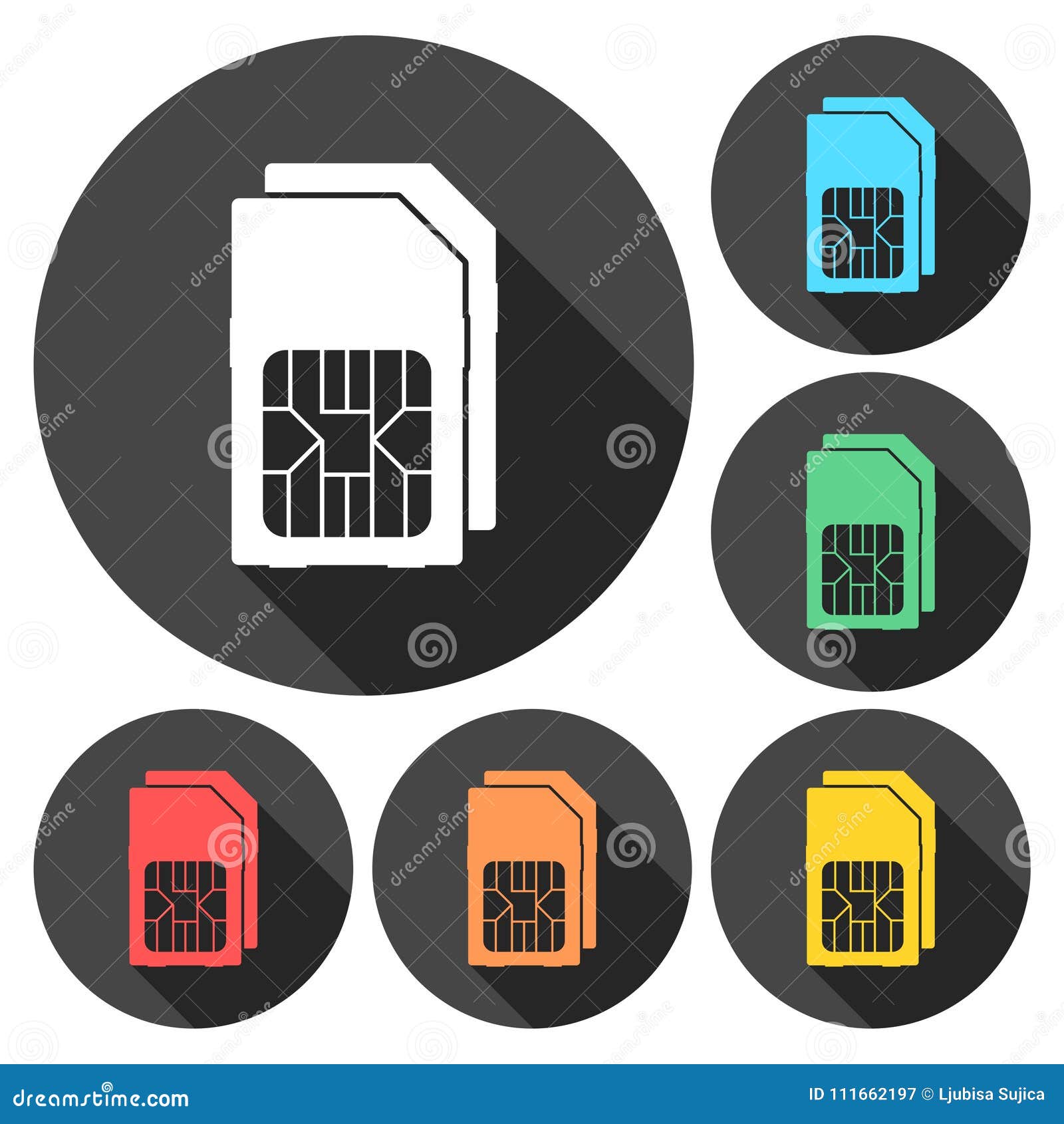 Dual SIM cards icon stock vector. Illustration of design - 111662197