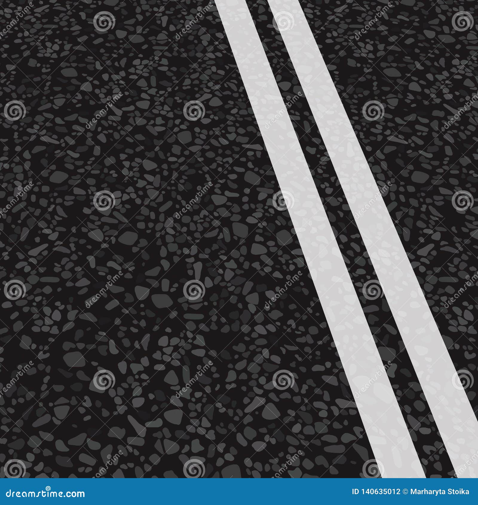 Dual solid stripes. stock vector. Illustration of pavement - 140635012