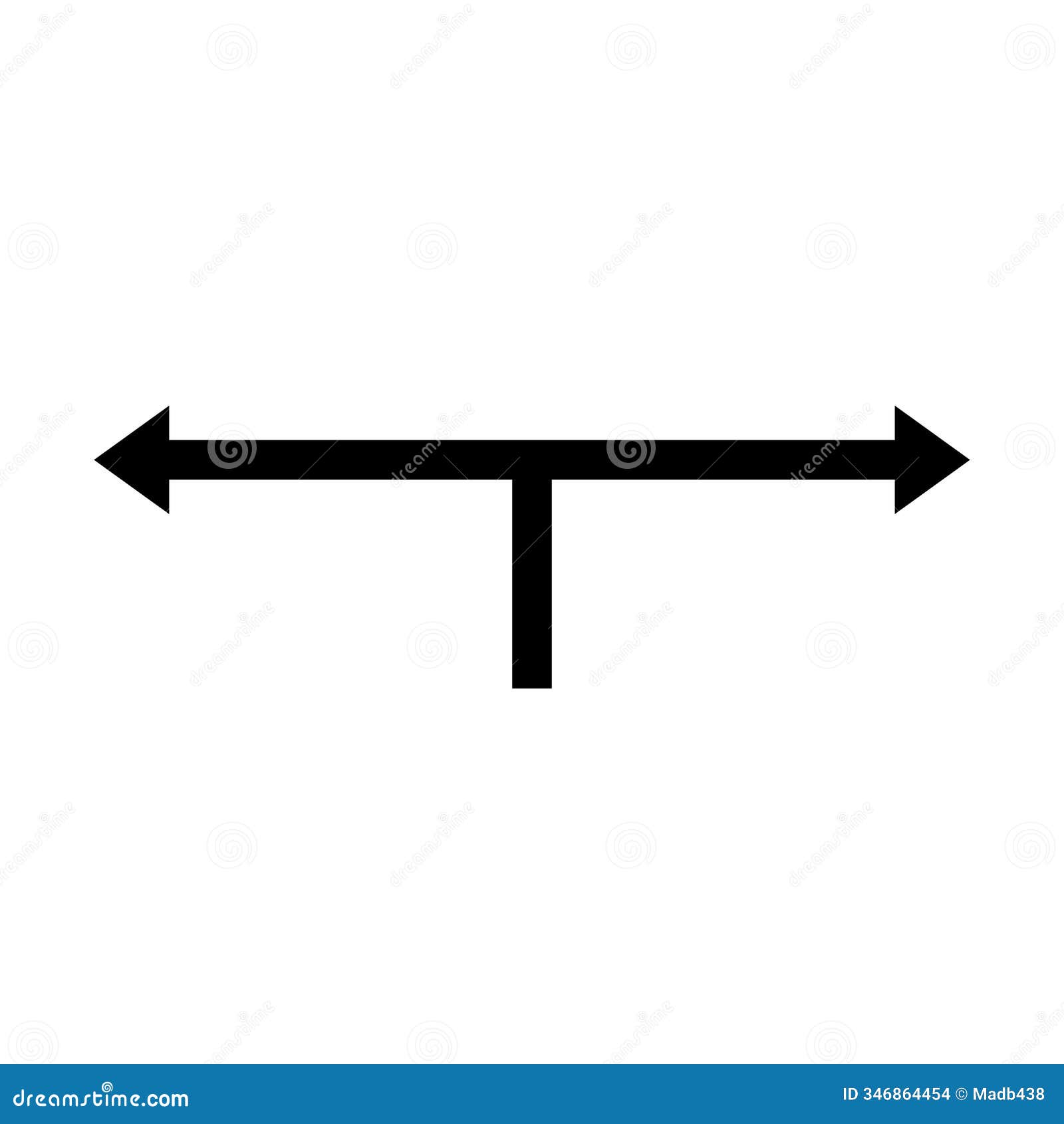 Dual Split Arrow Icon in Flat Style. Stock Illustration - Illustration ...