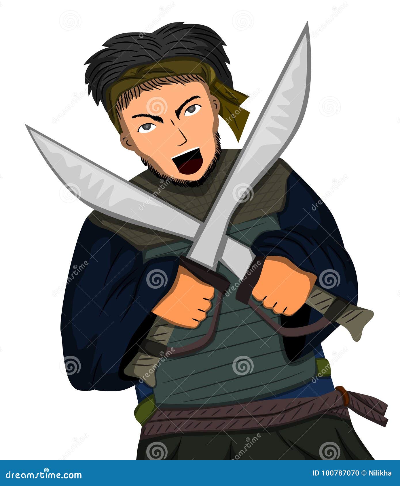 Dual sword stock illustration. Illustration of combatant - 100787070