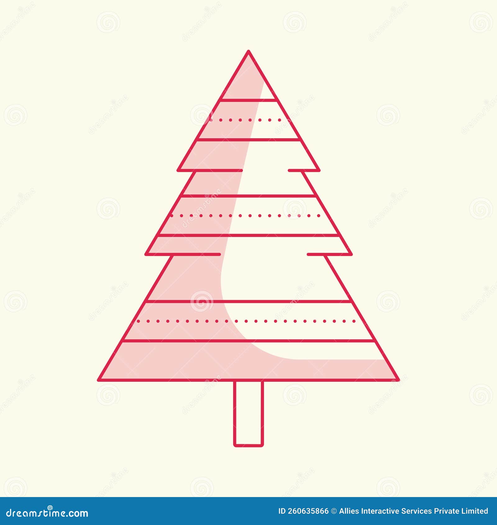 Dual Tone Xmas Tree Element on Cosmic Latte Stock Illustration ...