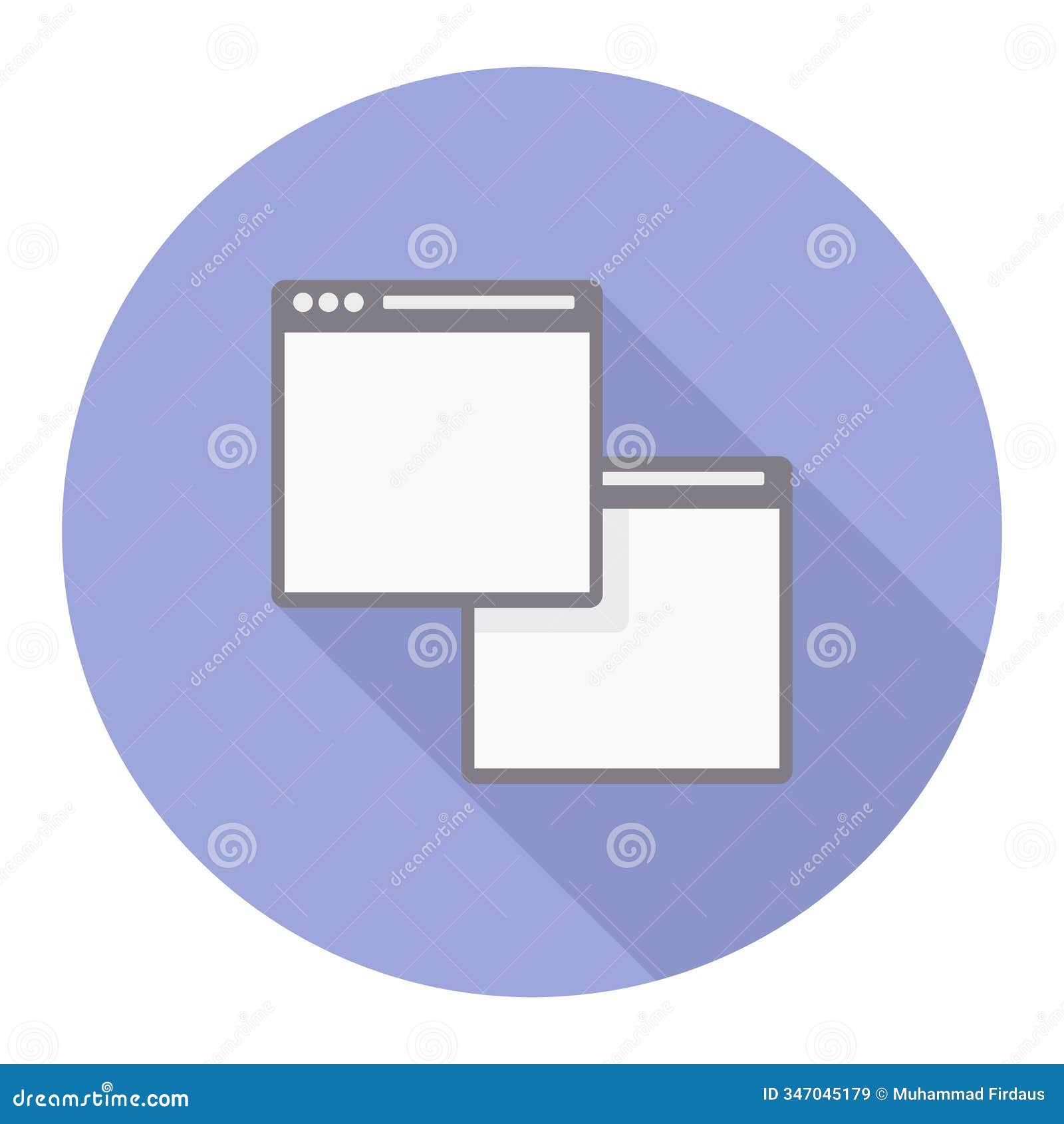 Dual Web Browser Windows Icon For Multitasking And Web Design Cartoon ...