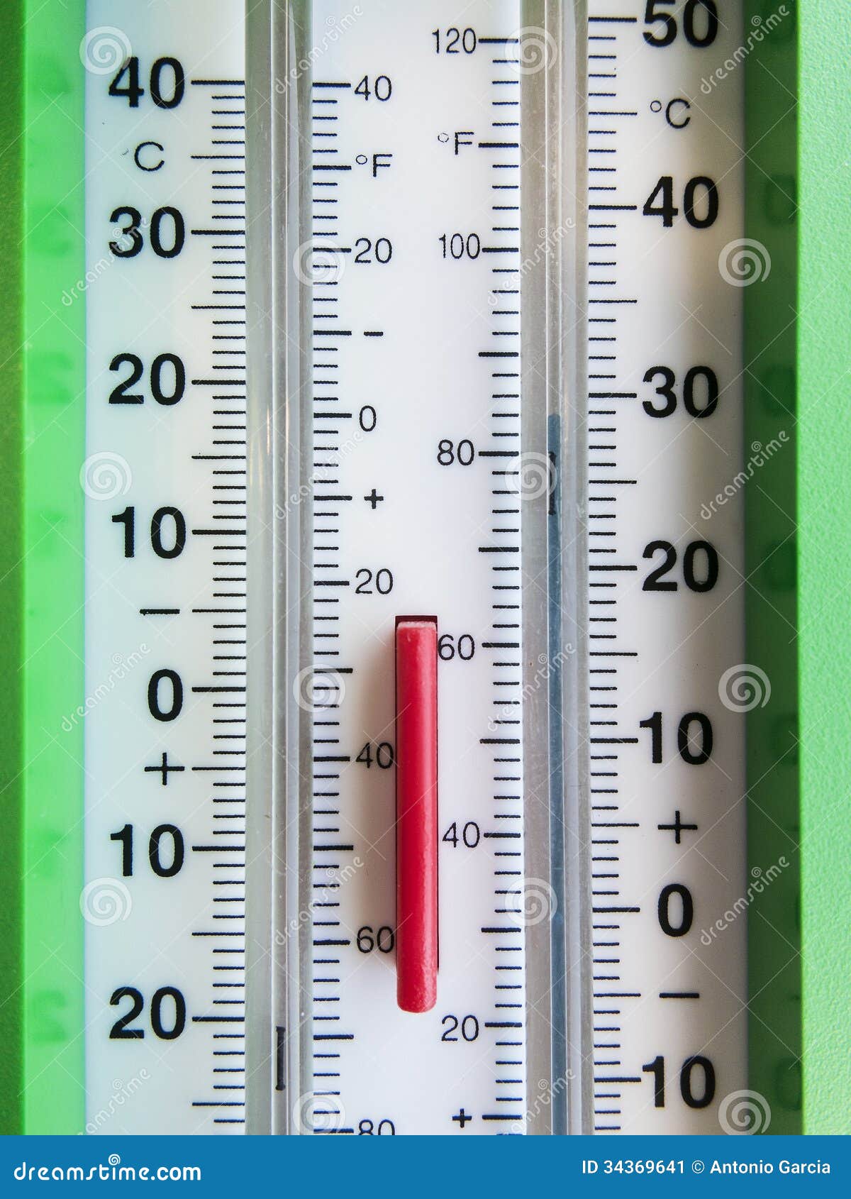 Dual wheather thermometer stock image. Image of weather - 34369641