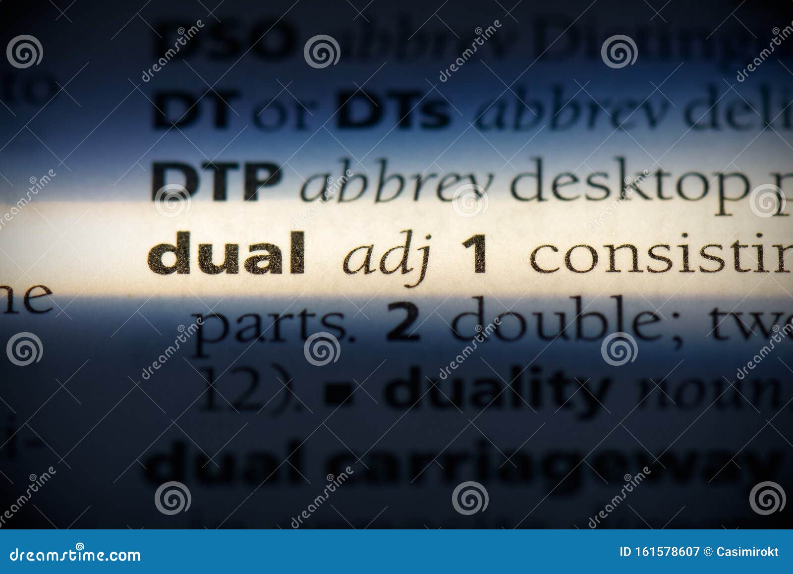 Dual stock image. Image of dictionary, highlighted, word - 161578607