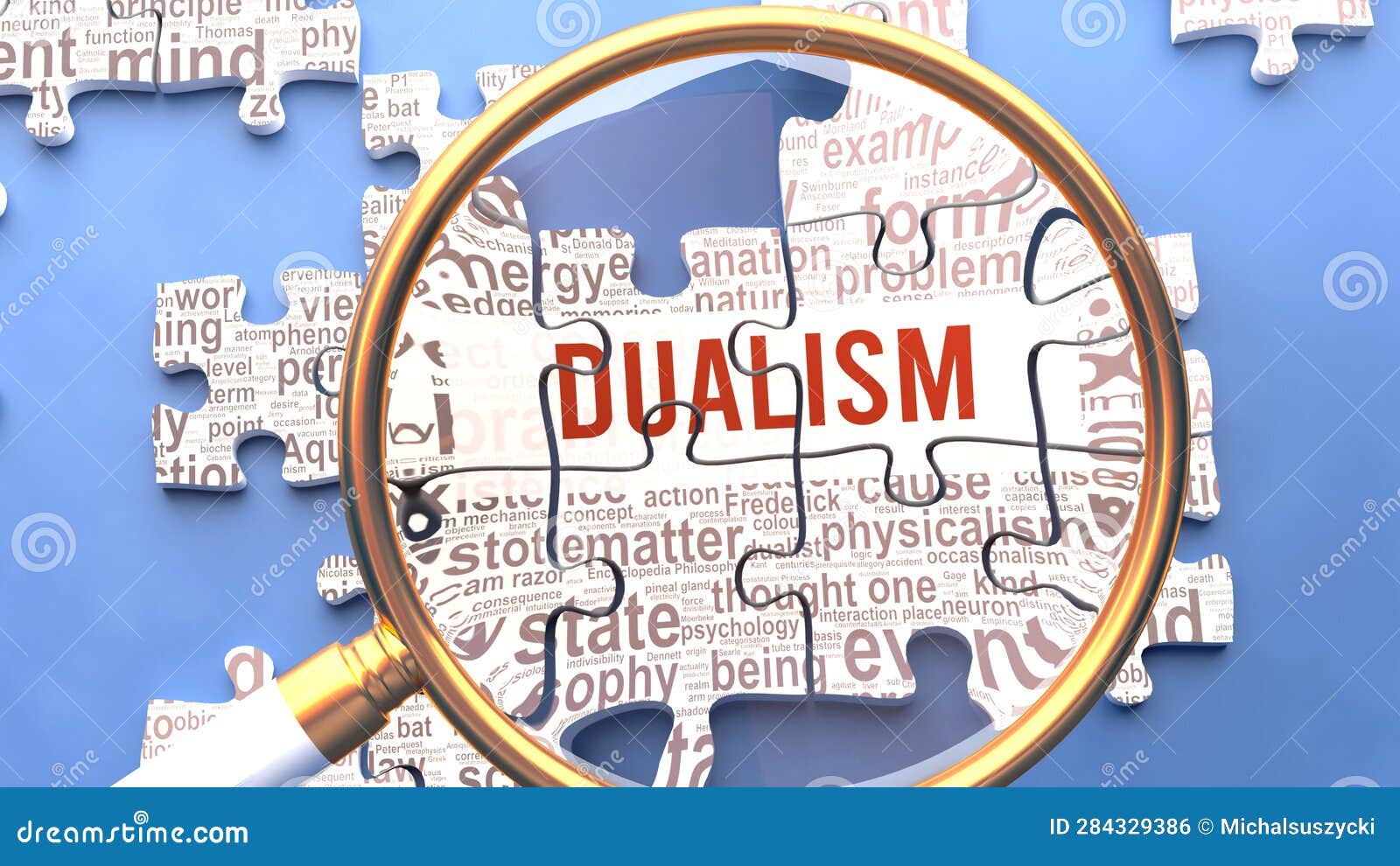 Dualism and Related Ideas on a Puzzle Pieces. a Metaphor Showing ...