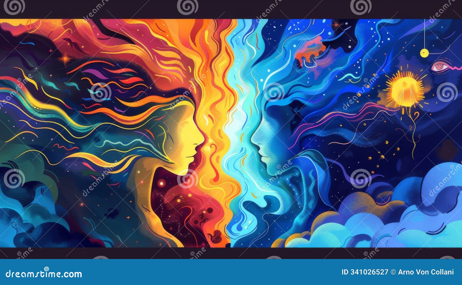 Depressive And Manic Episode, Mood Swings, Sad And Happy Face. Concept ...