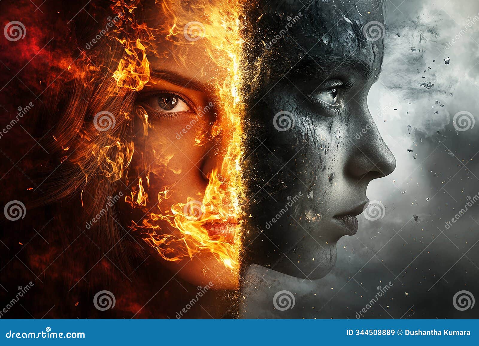 Duality: a Split-Image Concept Showing Two Sides of the Same Story ...