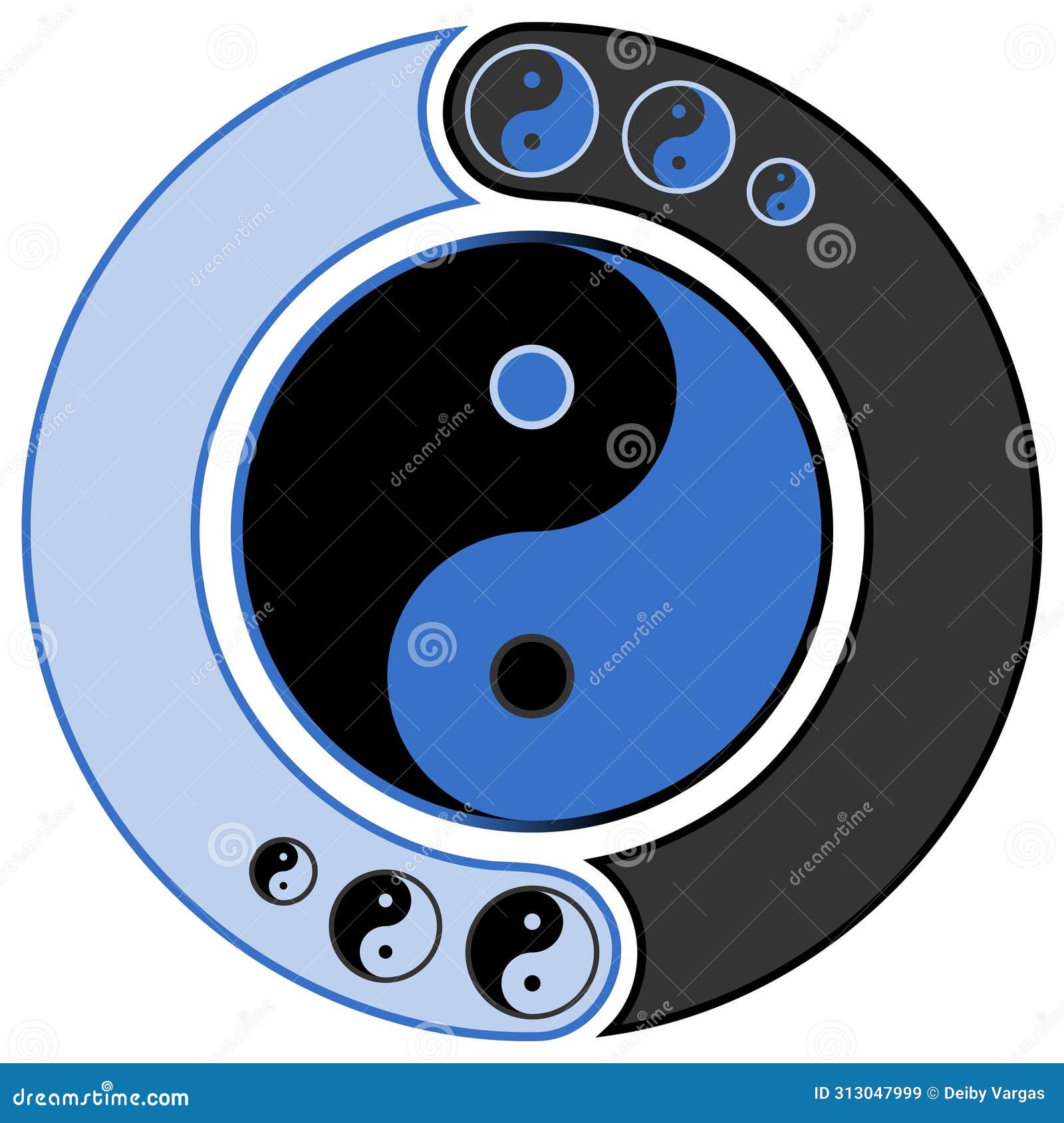 Duality Symbol With Yin Yang Cartoon Vector | CartoonDealer.com #313047999