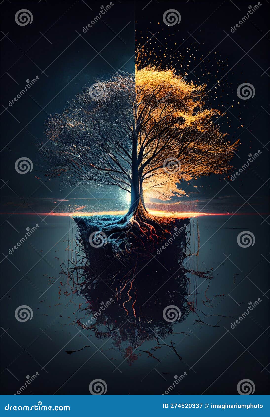 Environmental Duality Of Nuclear Power Plant Vector Illustration ...