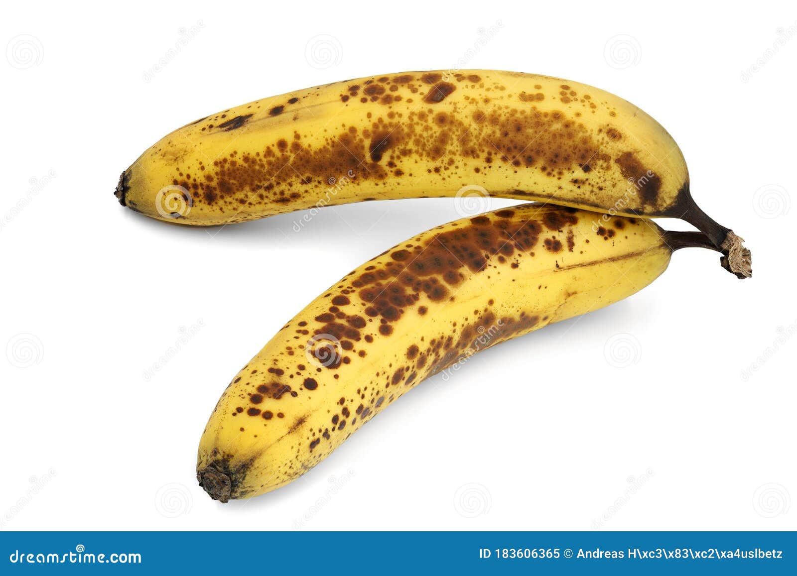 Duas Bananas Sobremaduras Castanhas, De Fundo Branco Imagem de Stock ...