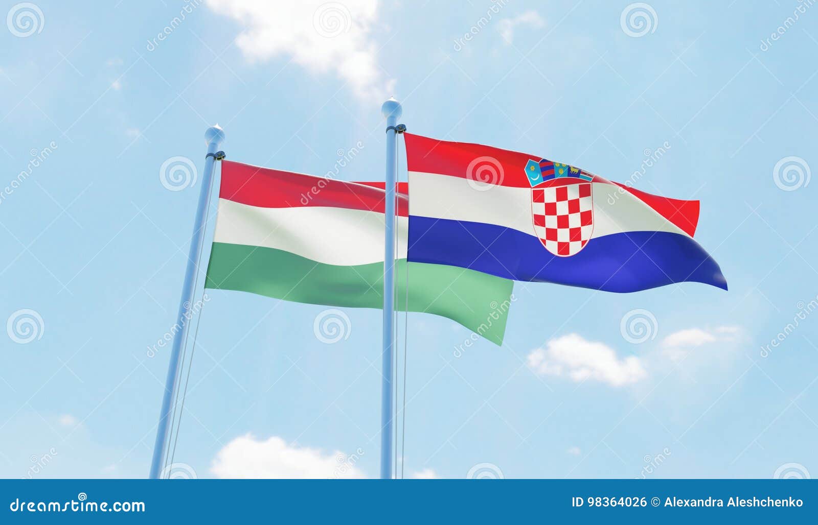 Duas Bandeiras De Ondulação Ilustração Stock - Ilustração de vento ...