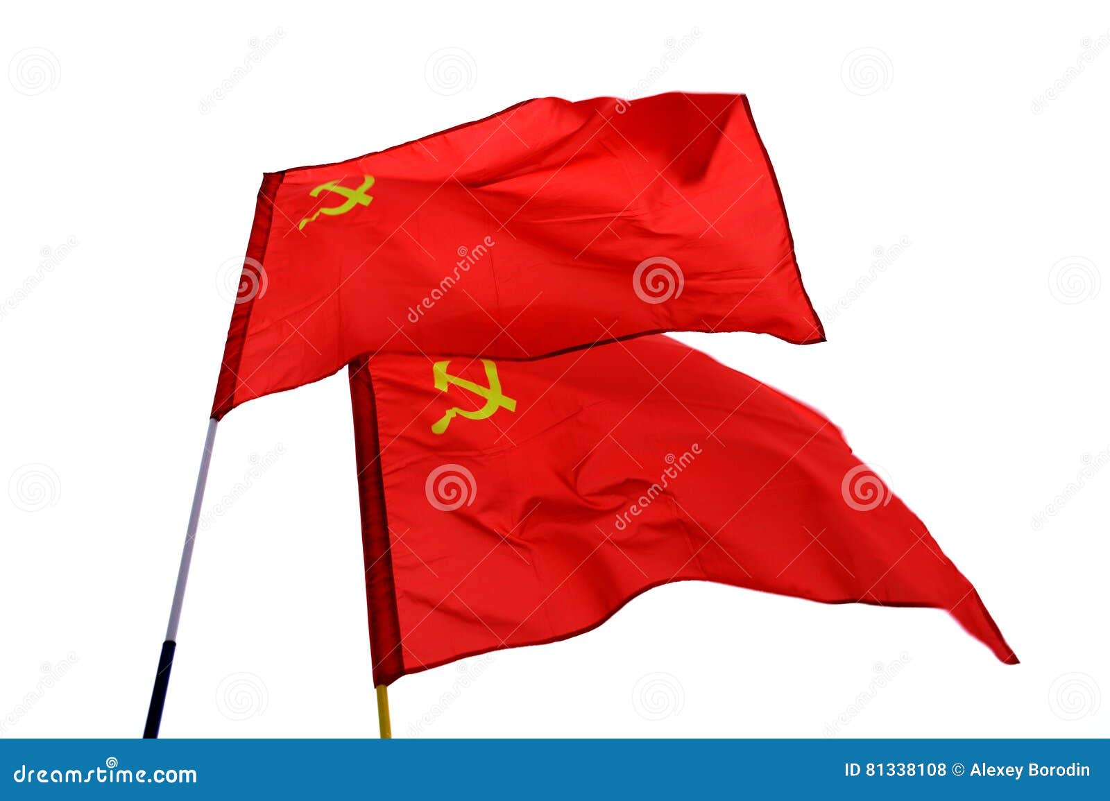 Duas Bandeiras Vermelhas De URSS Do Soviete Foto de Stock - Imagem de ...