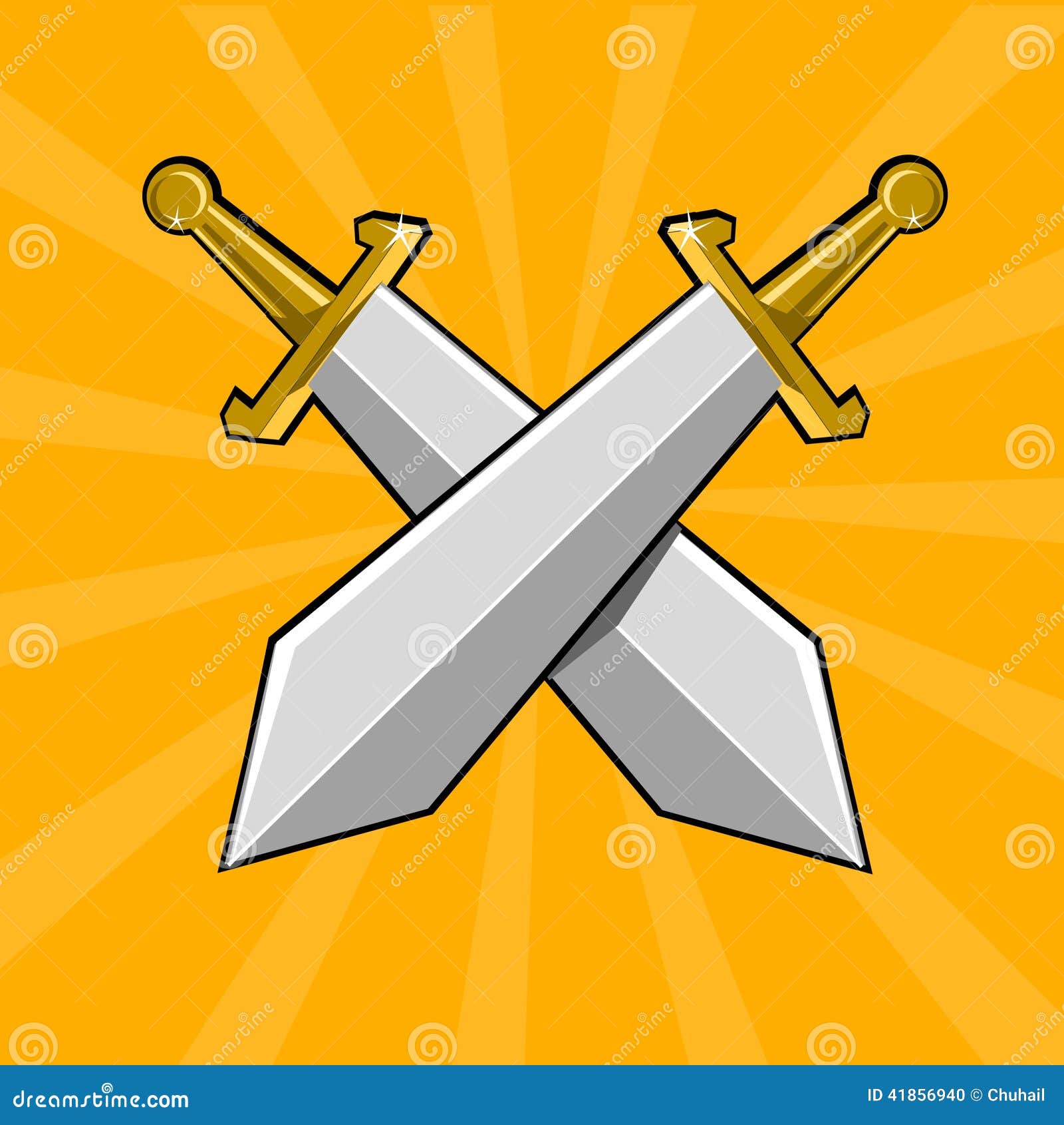 Duas espadas cruzadas ilustração do vetor. Ilustração de exército ...