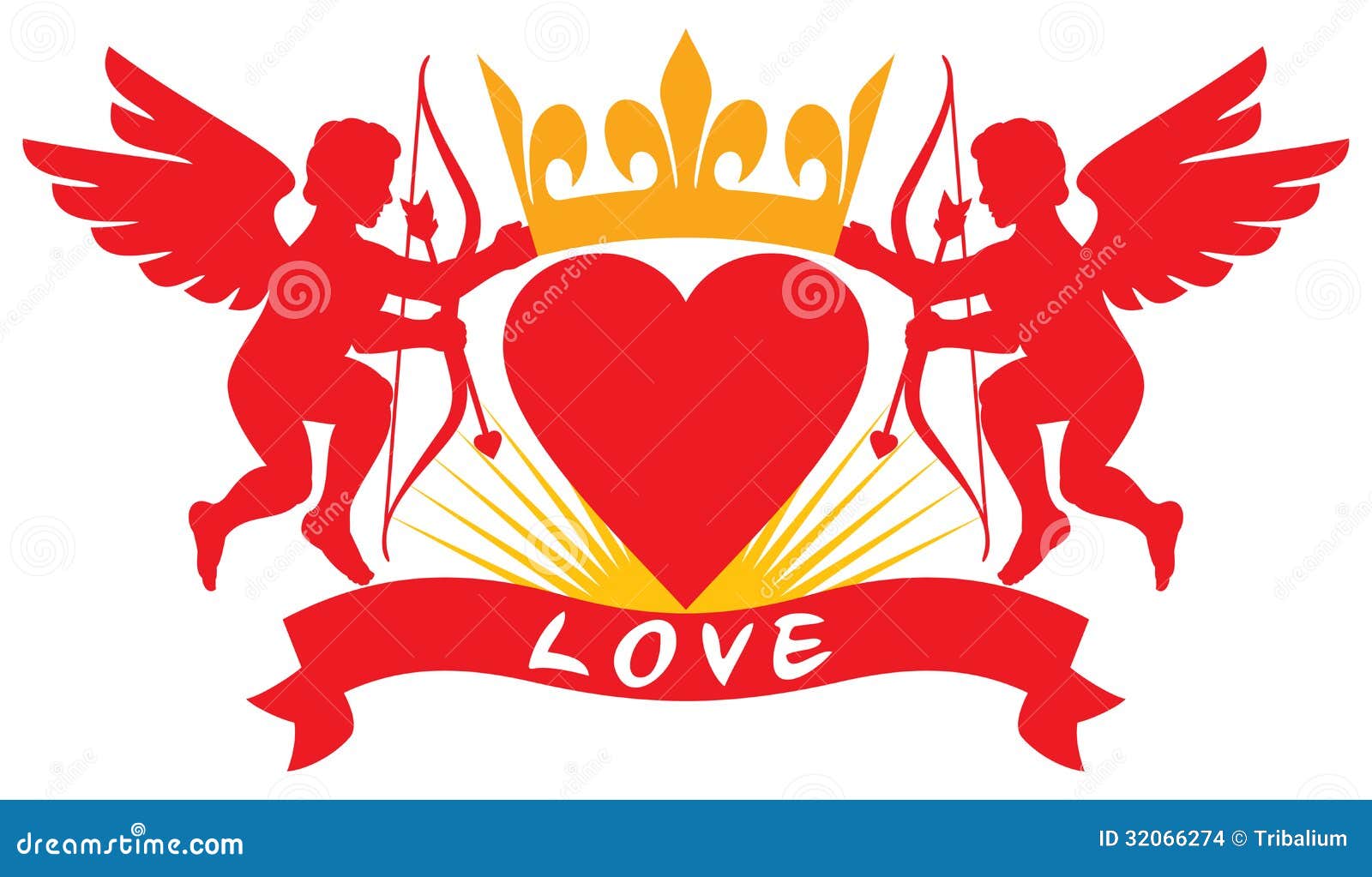 Duas Silhuetas Do Cupido Do Amor Ilustração do Vetor - Ilustração de ...