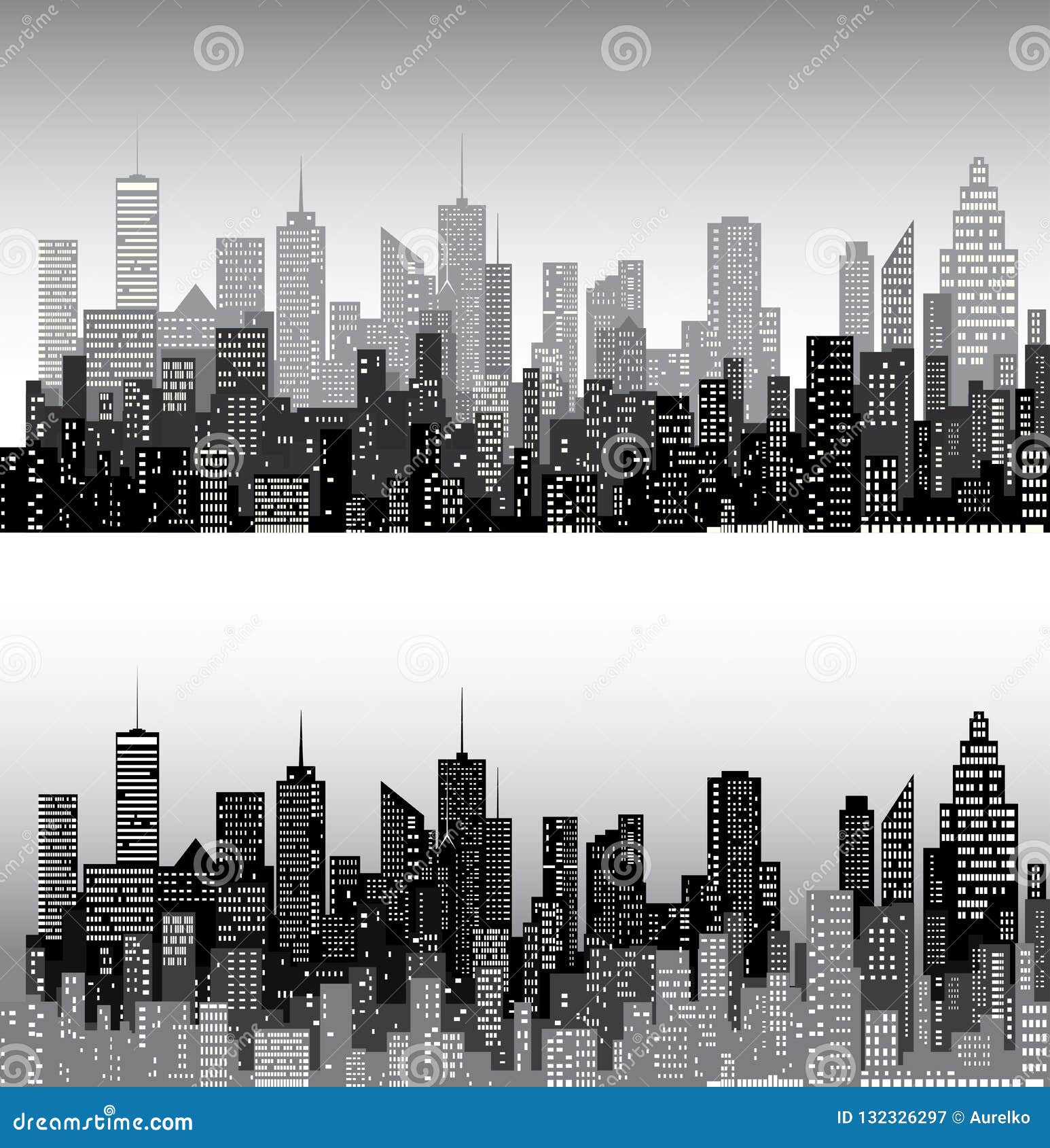 Duas torres da cidade ilustração do vetor. Ilustração de bandeira ...