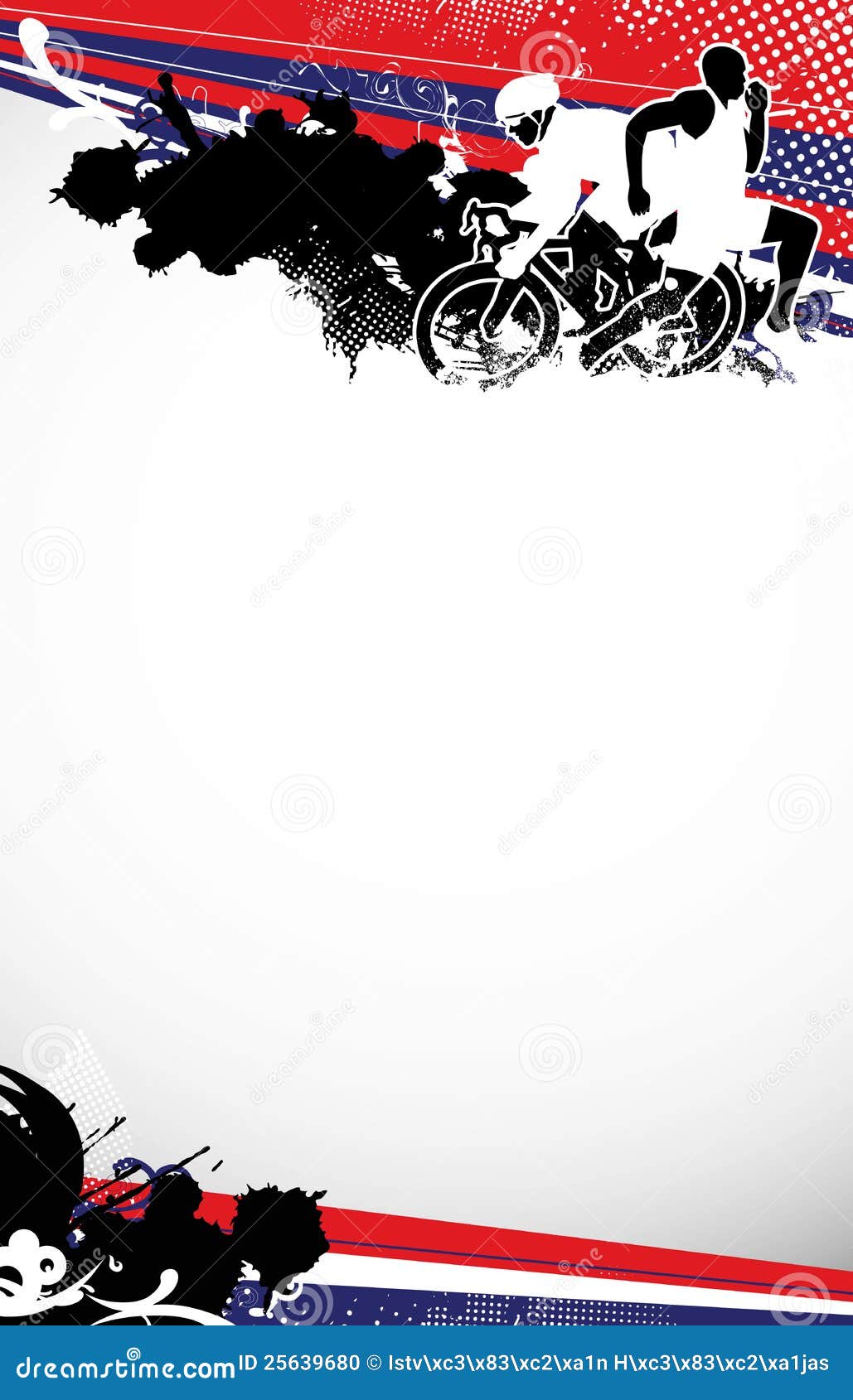Triathlon Set. Splash Paint Silhouettes Cartoon Vector | CartoonDealer ...