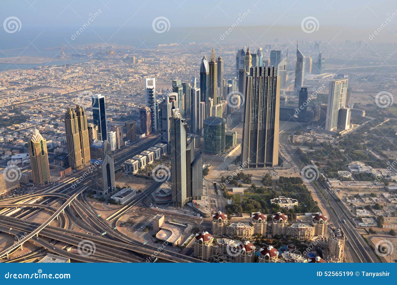 Dubai aerial view stock image. Image of asia, city, luxurious - 52565199