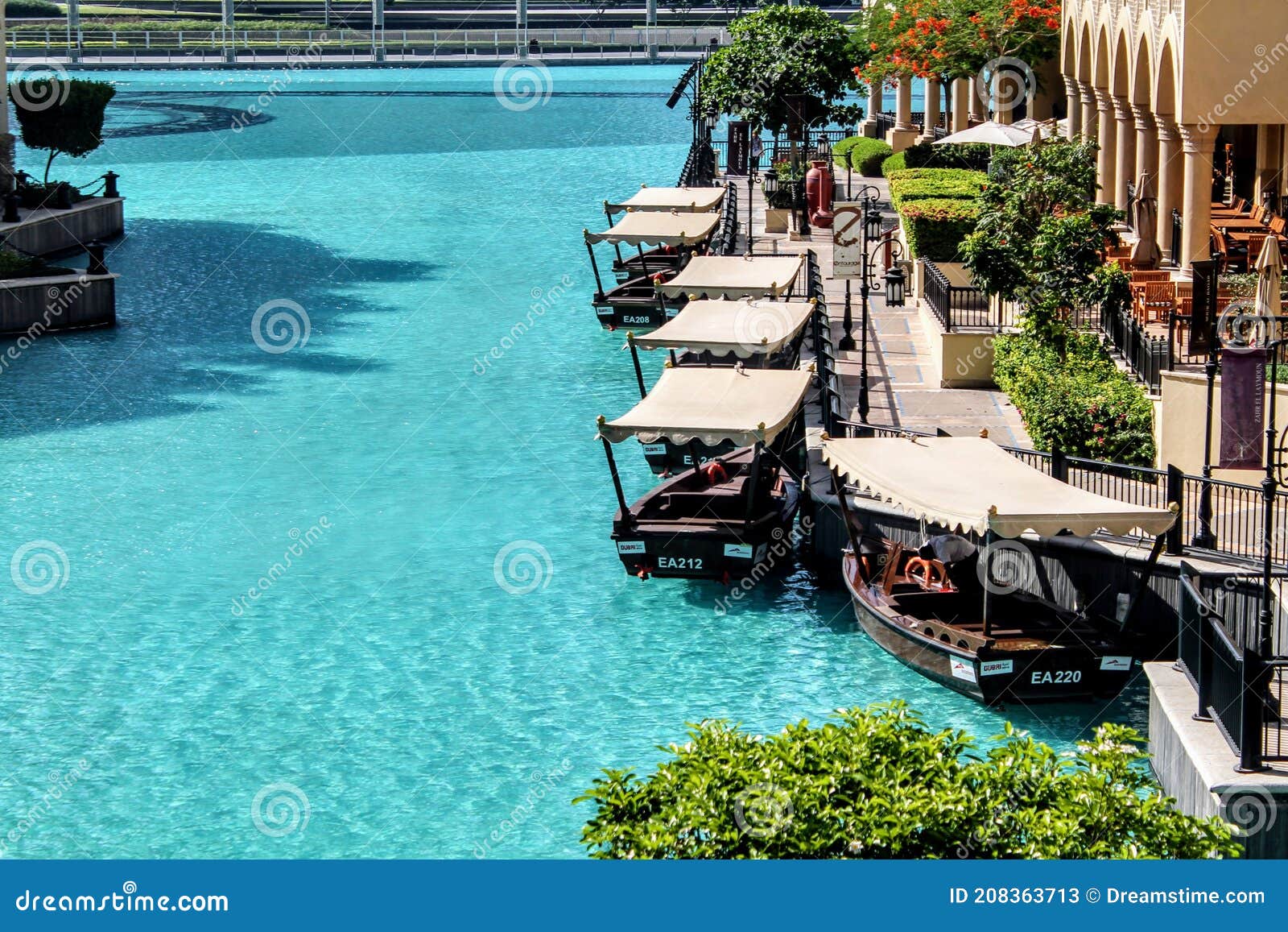 Dubai and Blue water editorial stock photo. Image of river - 208363713
