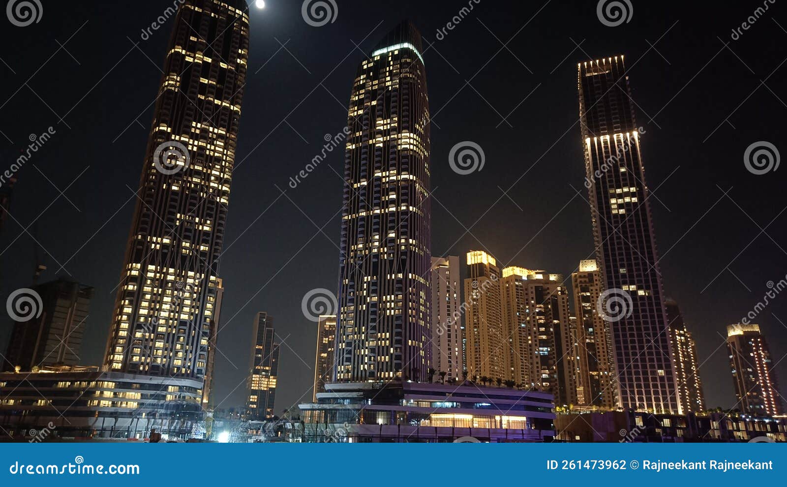 Dubai building night view stock photo. Image of view - 261473962