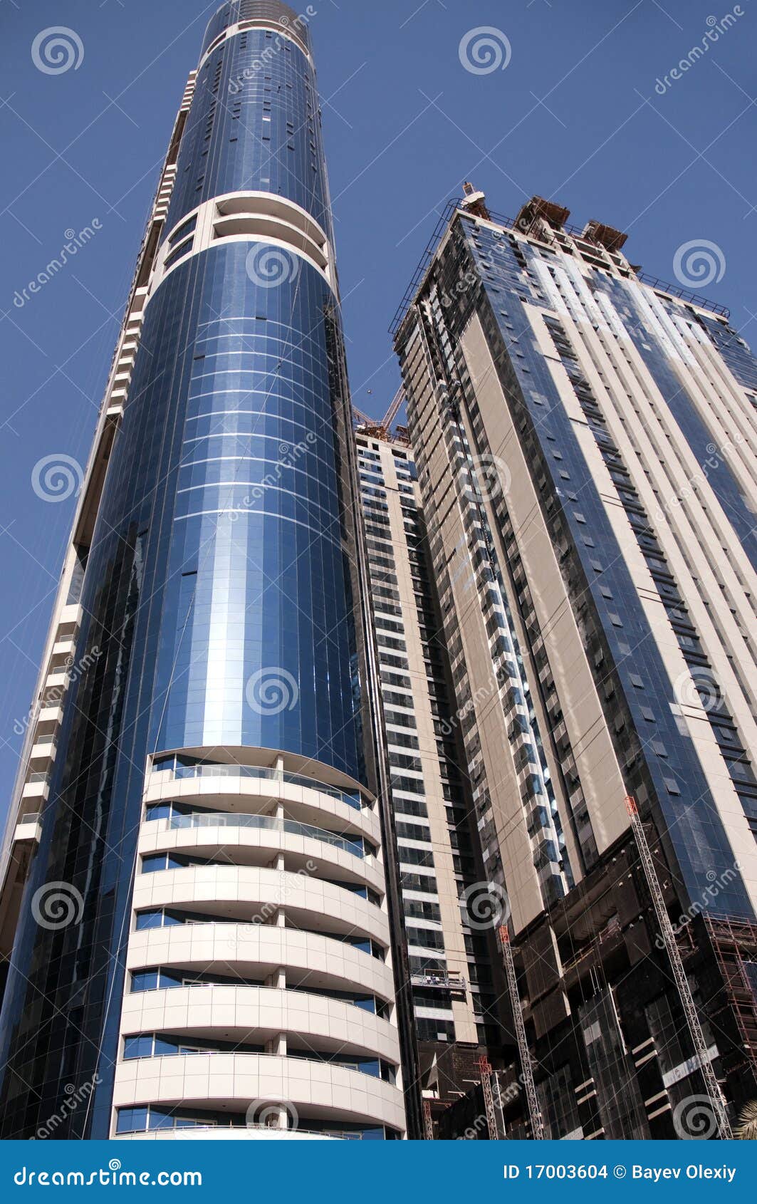Dubai Buildings on the Blue Sky Stock Photo - Image of park, lens: 17003604