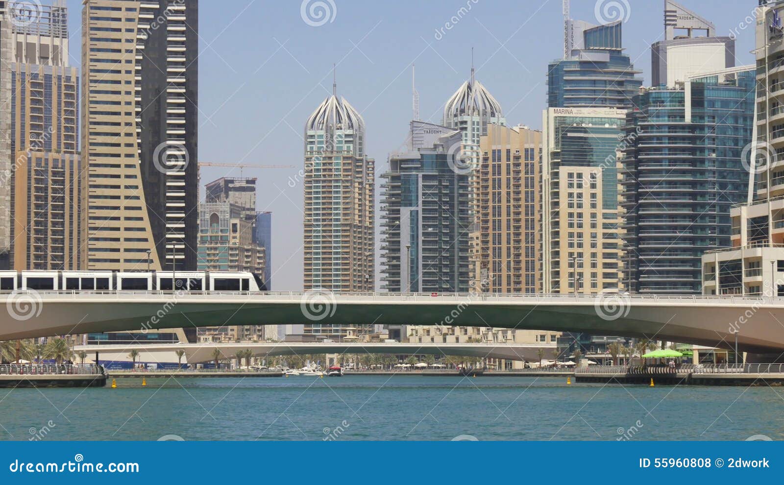 Dubai City Marina Gulf Bridge Panoramic View 4k Uae Stock Footage ...