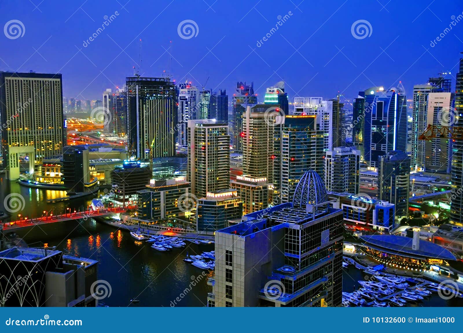 Dubai City Scape Night Scene 4 Stock Photo - Image of emirates, bridge ...